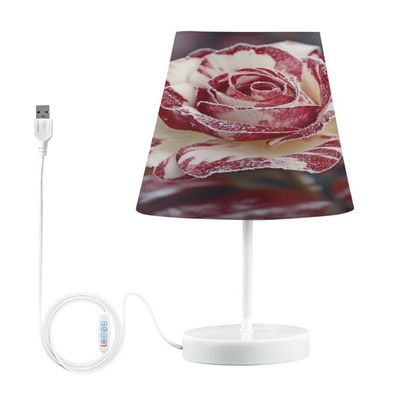 BZSMCE Table Lamp Creative Rose with Frosted Petals Pattern Simple ...