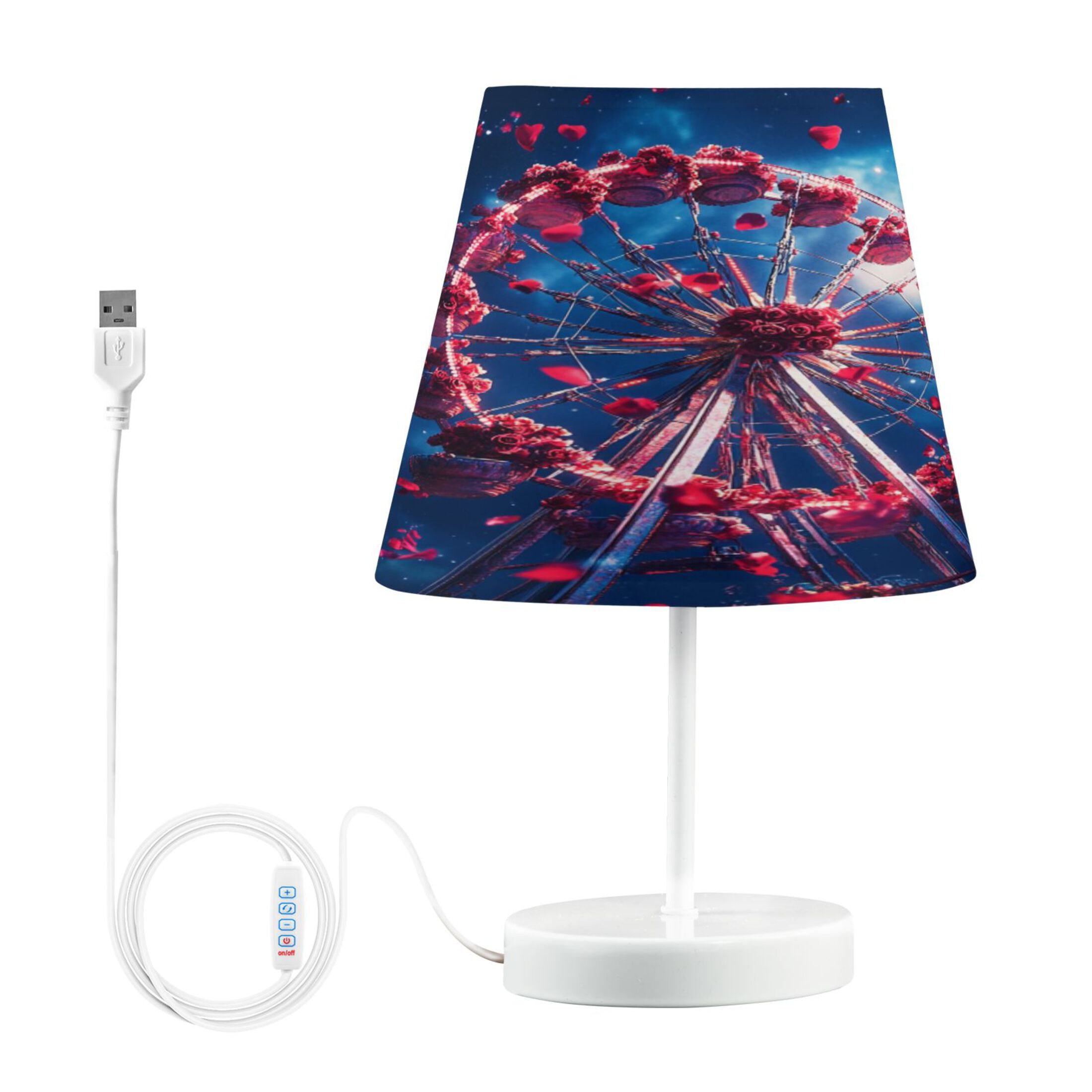 BZSMCE Table Lamp Creative Roses Of Ferris Wheel Painting Simple ...