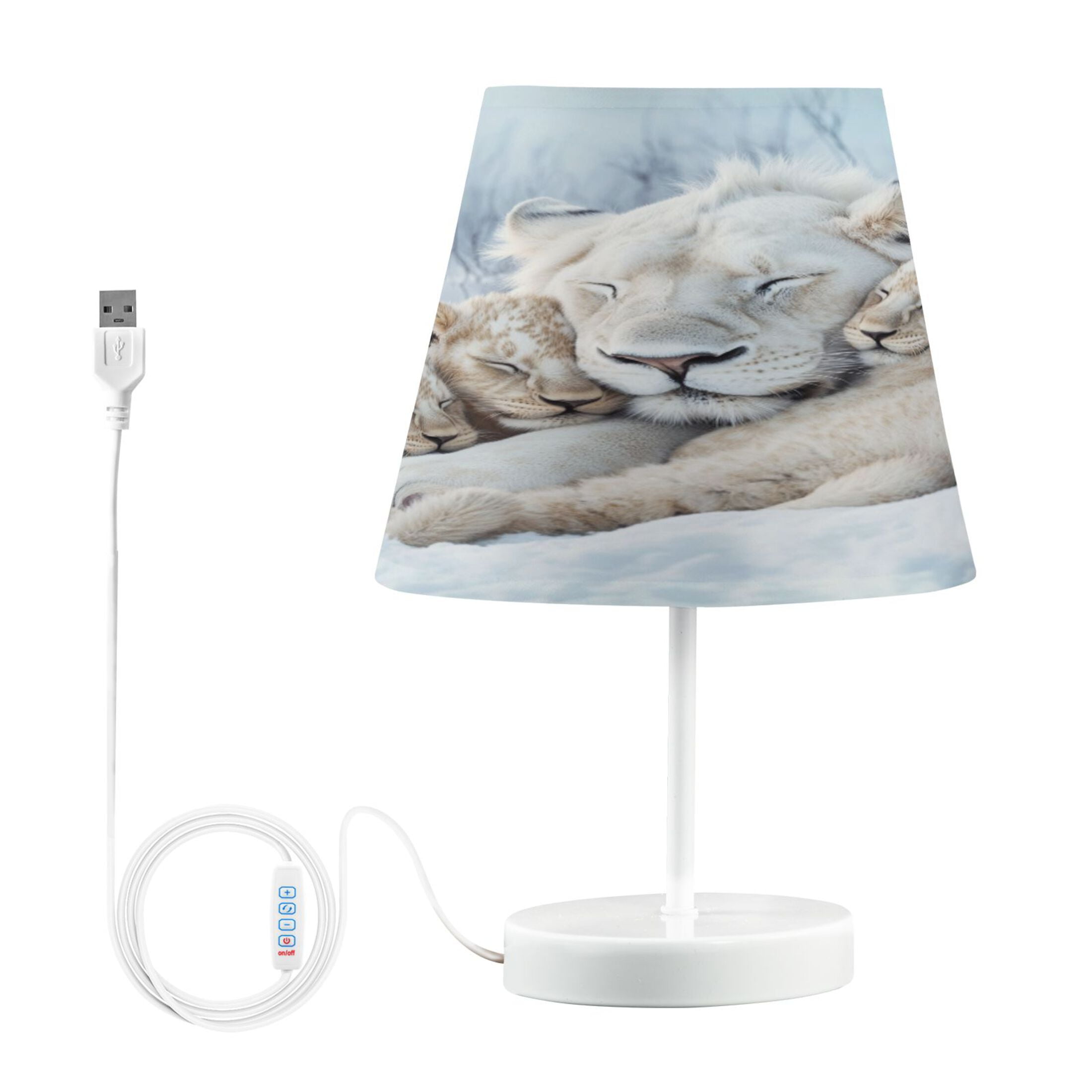BZSMCE Table Lamp Creative Soft Snowy Cuddle Pattern Simple Pattern ...
