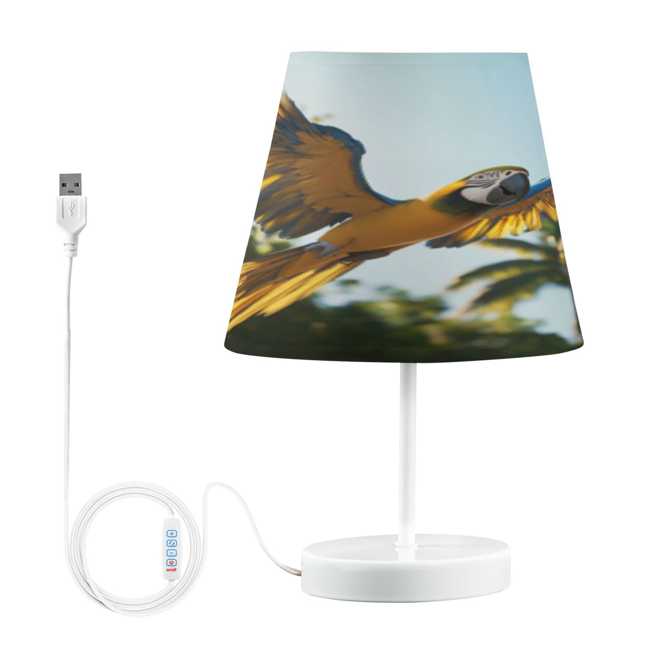 BZSMCE Table Lamp Creative Sunlit Parrot Flying Against The Sky Pattern ...