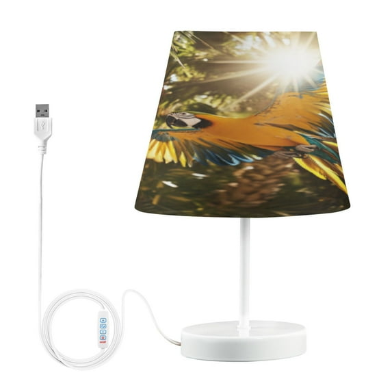 BZSMCE Table Lamp Creative Sunlit Parrot in The Forest Canopy Pattern ...