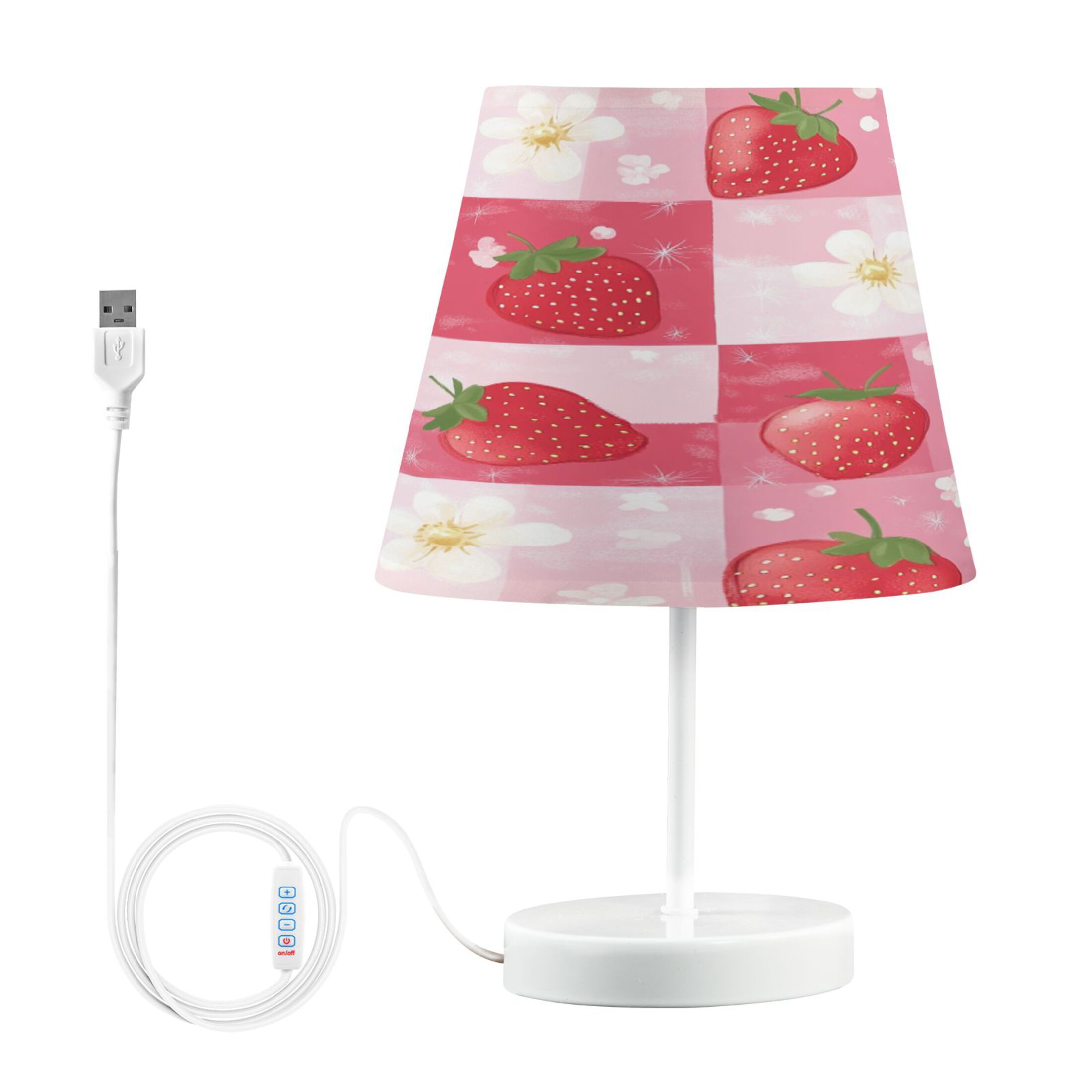 YAZAOO Table Lamp Creative Sweet Strawberry Pattern Simple Pattern ...