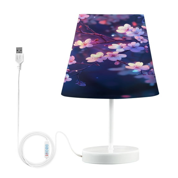 BZSMCE Table Lamp Creative Winkling Cherry Blooms Pattern Simple ...