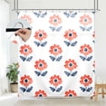 BZSMCE Tile Flower Pattern Pattern Bathroom Shower Curtain Set with ...
