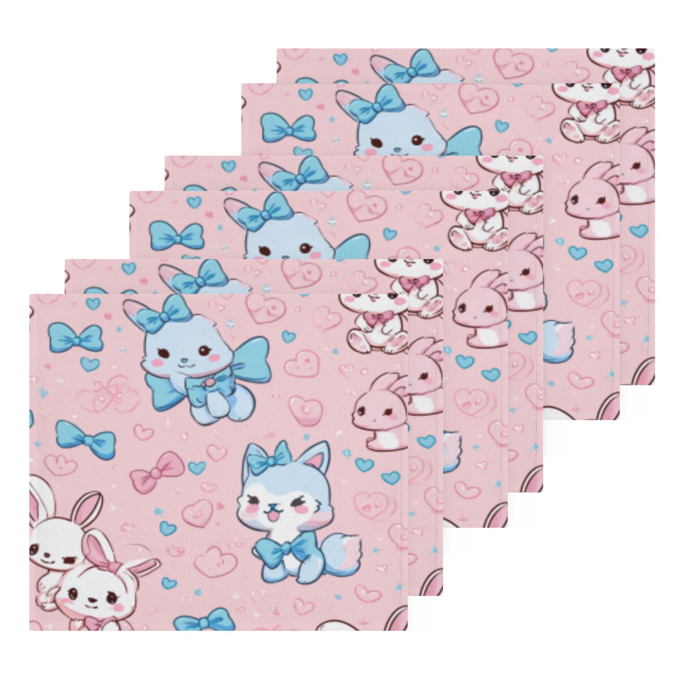 BZSMCE Towel Cotton Face Towel Soft Hand Towels Fashion Bunny & Fox Bow ...