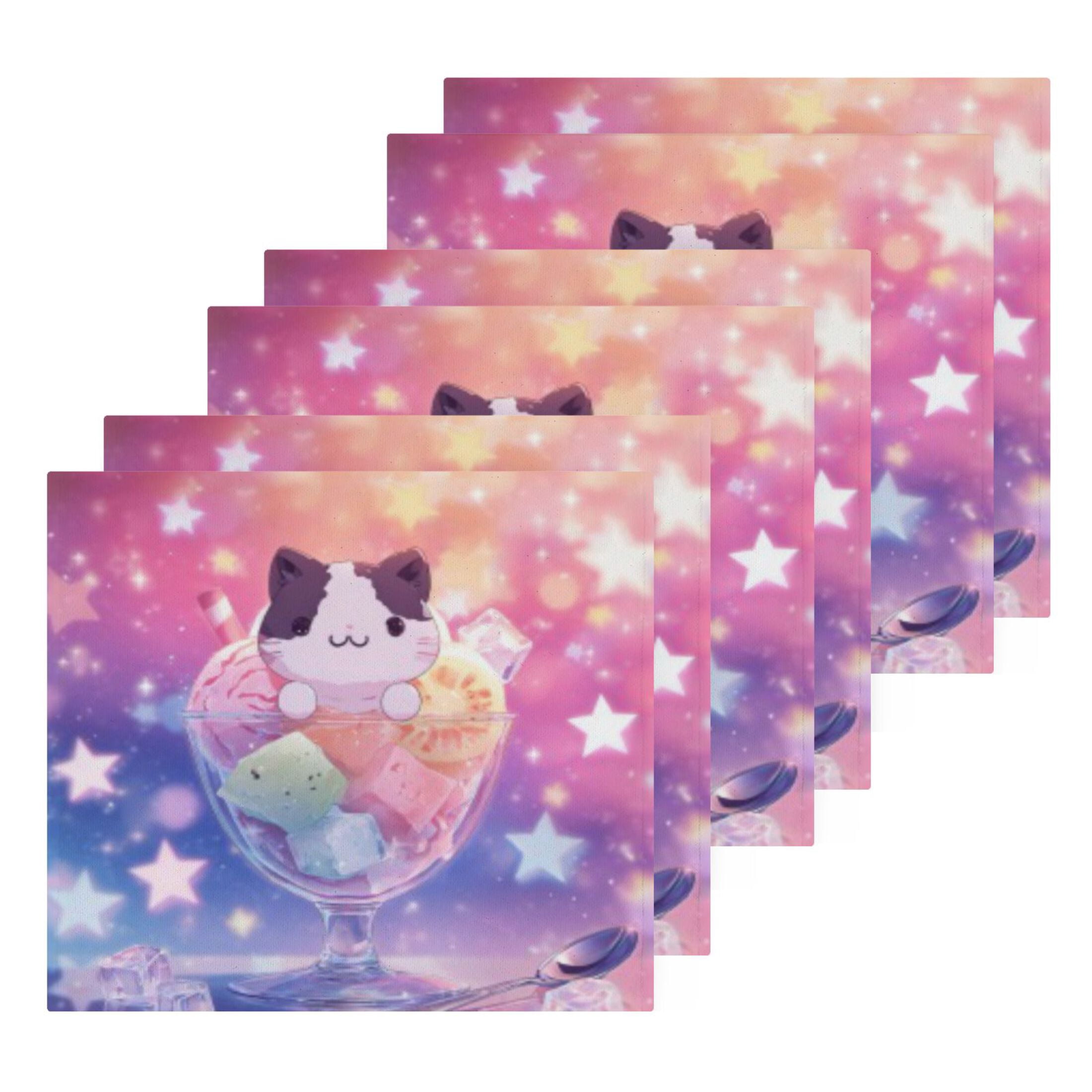 BZSMCE Towel Cotton Face Towel Soft Hand Towels Fashion Cat Dessert Cup ...