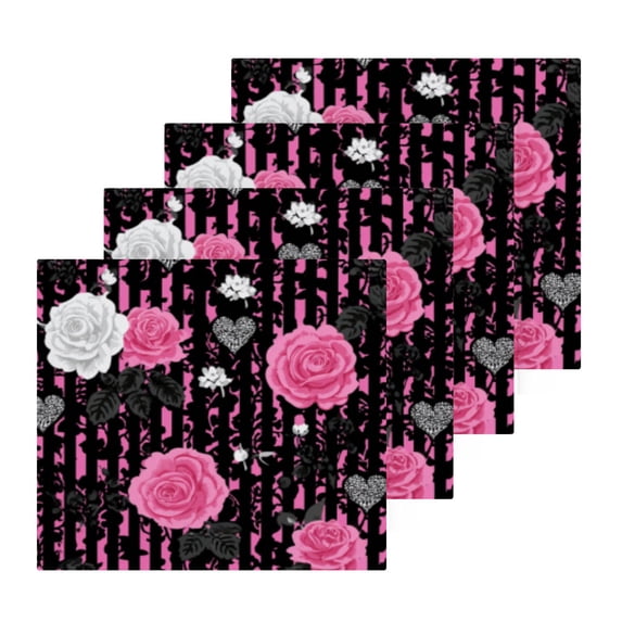 BZSMCE Towel Cotton Face Towel Soft Hand Towels Fashion Edgy Pink Rose ...