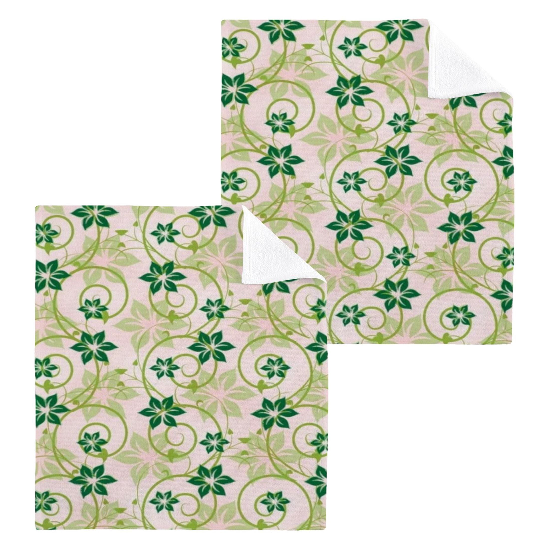 BZSMCE Towel Cotton Face Towel Soft Hand Towels Fashion Green Vine ...