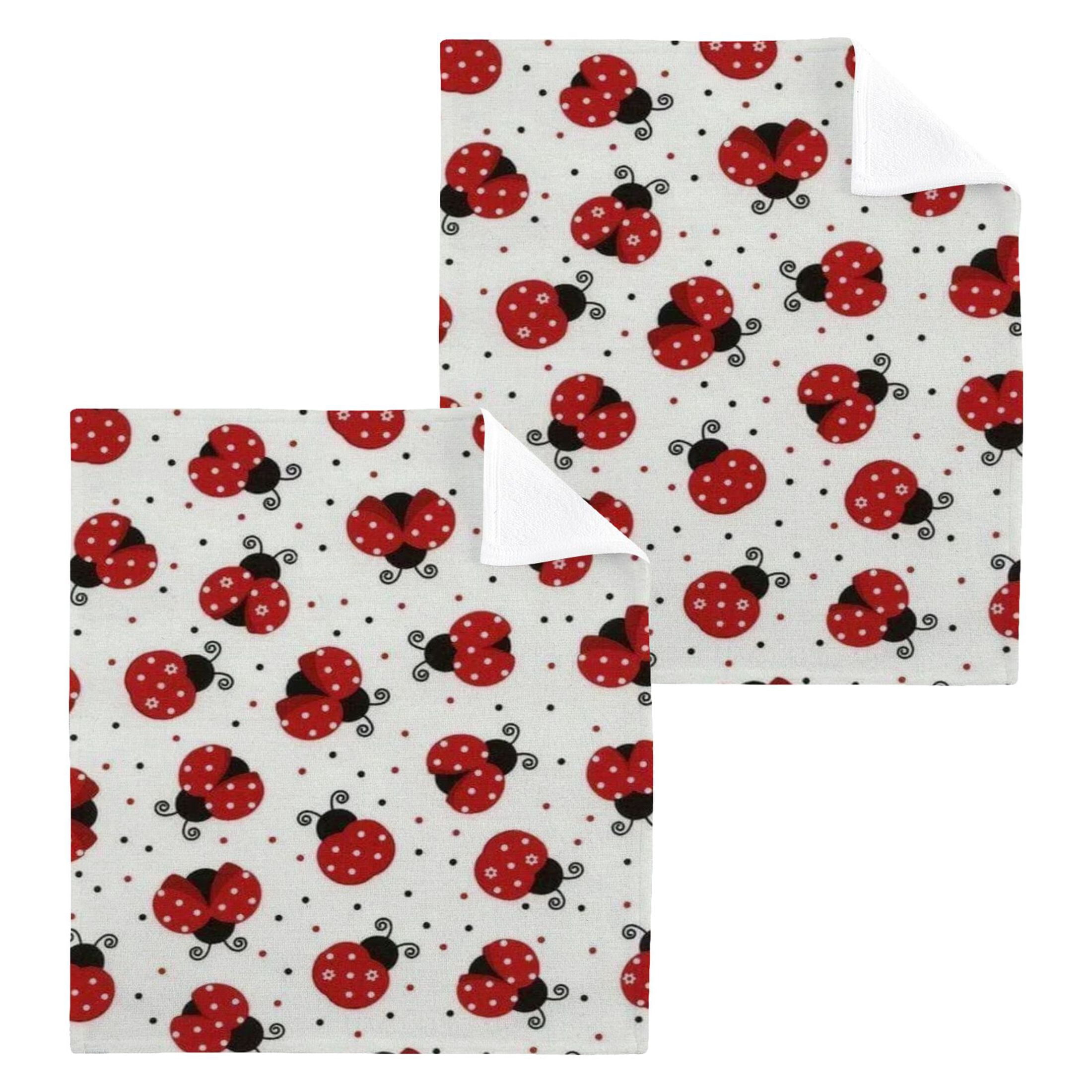BZSMCE Towel Cotton Face Towel Soft Hand Towels Fashion Ladybugs on ...