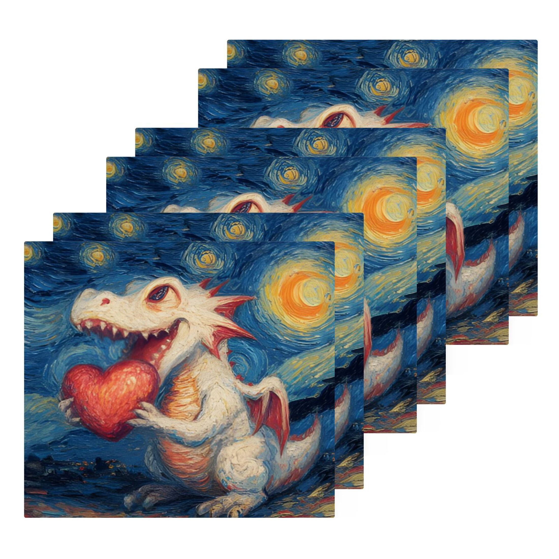 BZSMCE Towel Cotton Face Towel Soft Hand Towels Fashion Night Dragon’s ...
