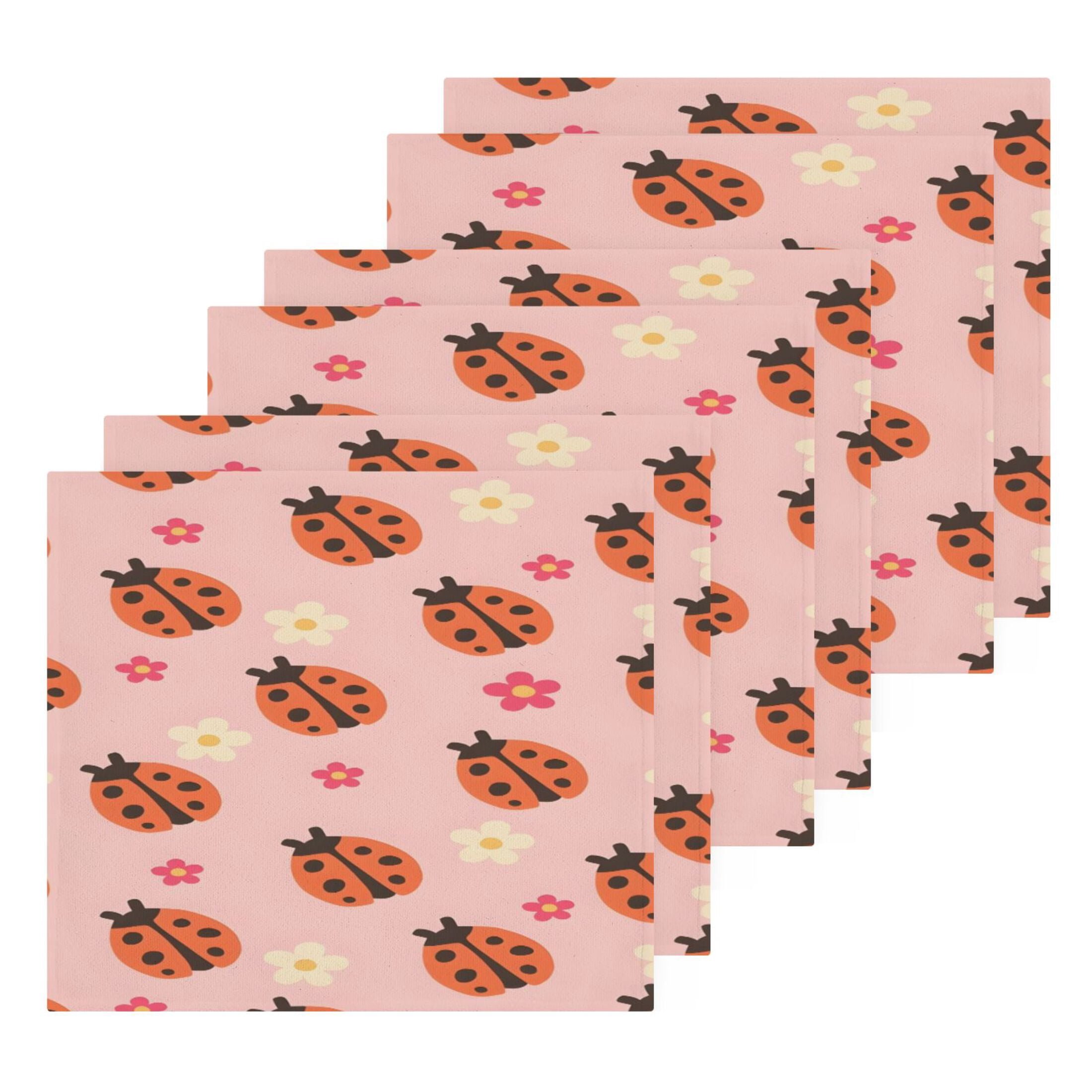 BZSMCE Towel Cotton Face Towel Soft Hand Towels Fashion Pink Ladybug ...