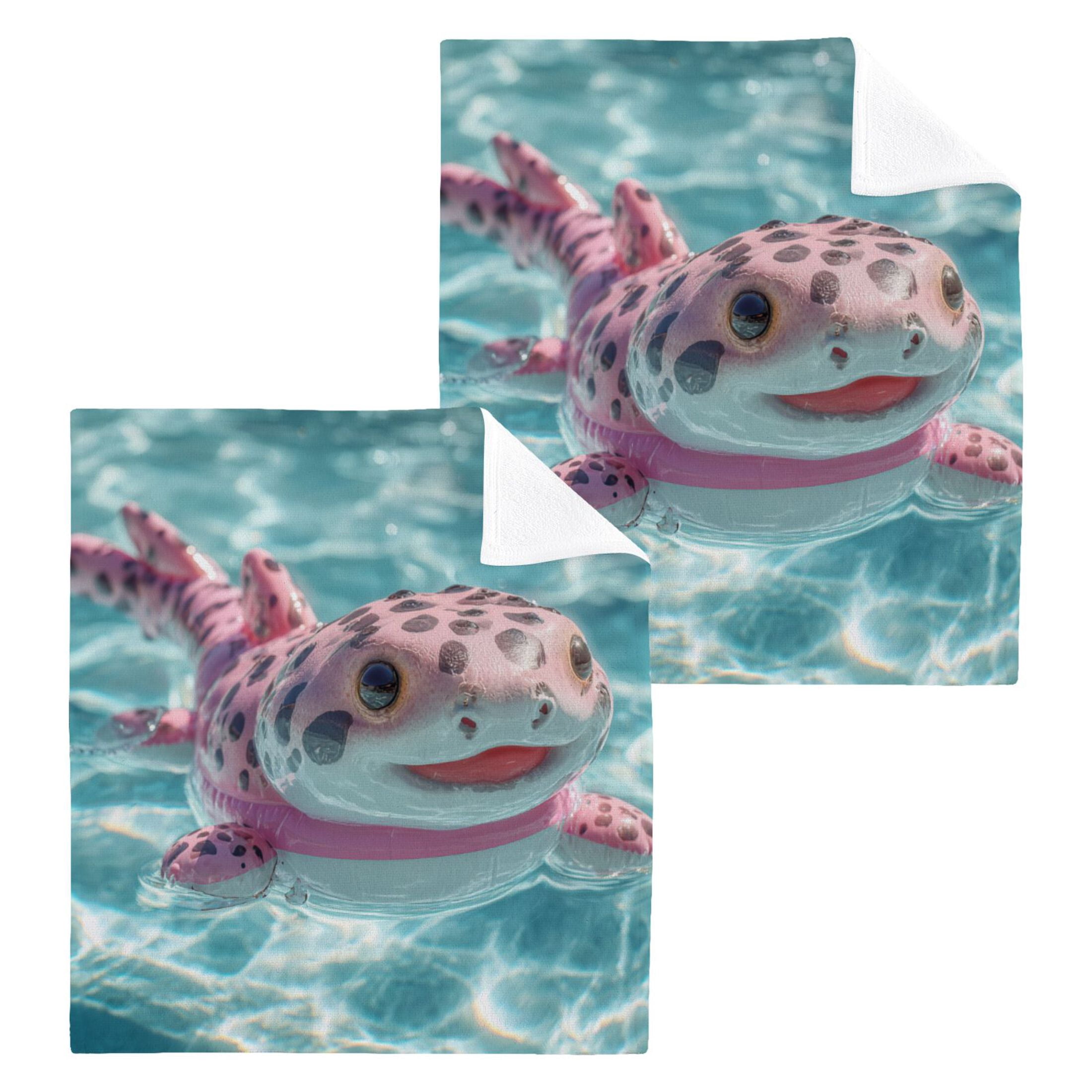 BZSMCE Towel Cotton Face Towel Soft Hand Towels Fashion Spotted Axolotl ...