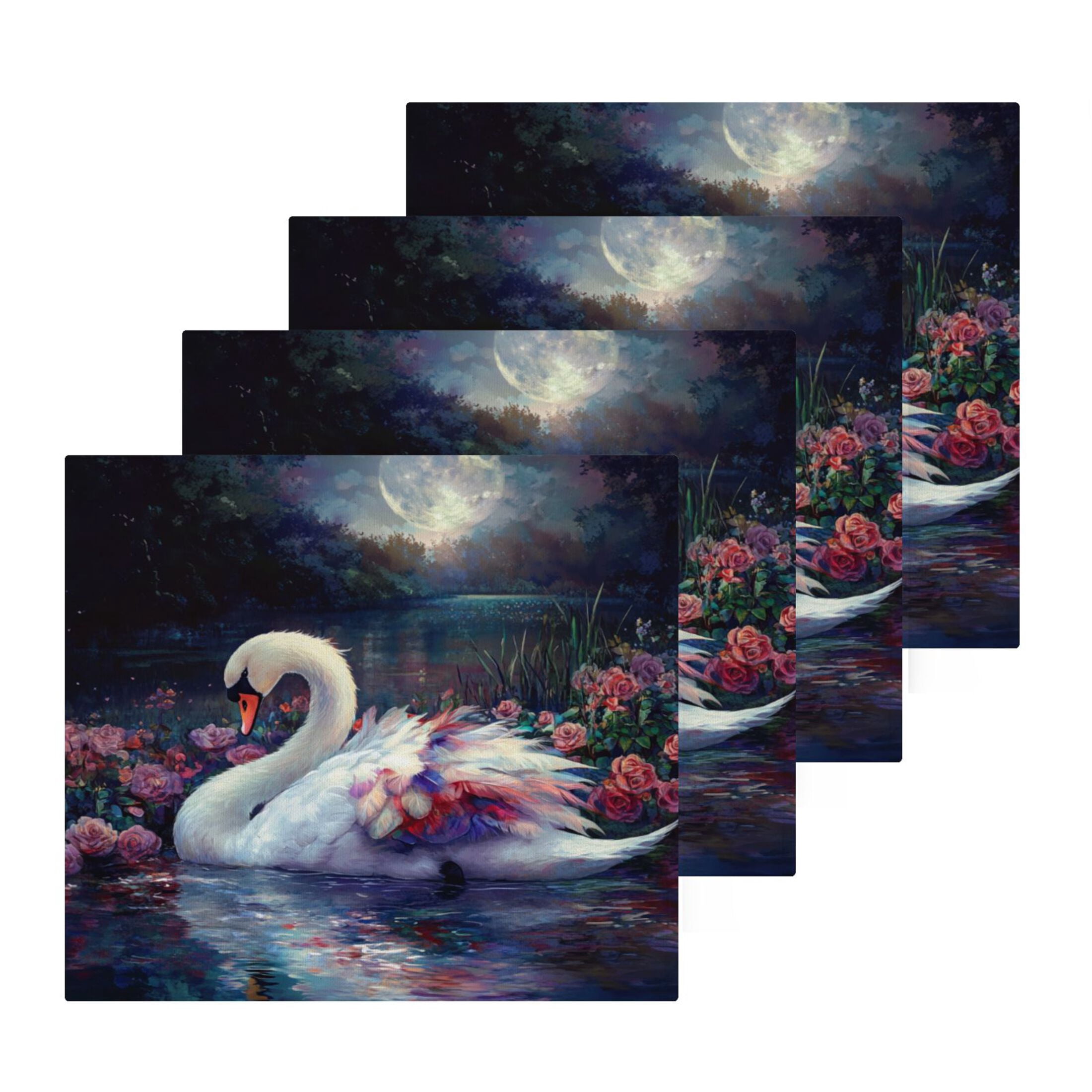 BZSMCE Towel Cotton Face Towel Soft Hand Towels Fashion Swan Among ...