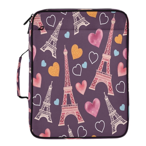 BZSMCE Tower Love Pattern Water-Resistant Filing Folder Binder ...