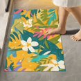 BZSMCE Tropical Flowers Pattern 2-Piece Non-Slip Absorbent Bathroom Rug ...