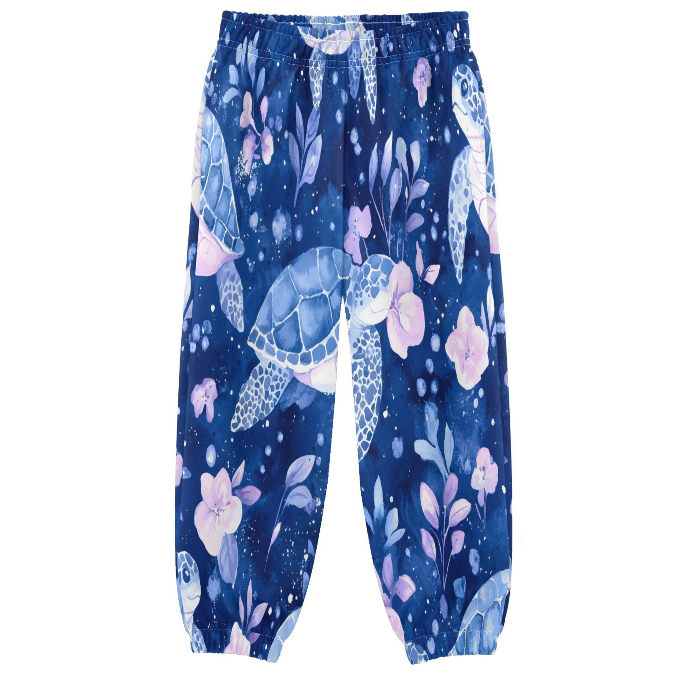BZSMCE Turtle Pattern Print Elastic Waist Jogger Pants Lightweight Wind ...