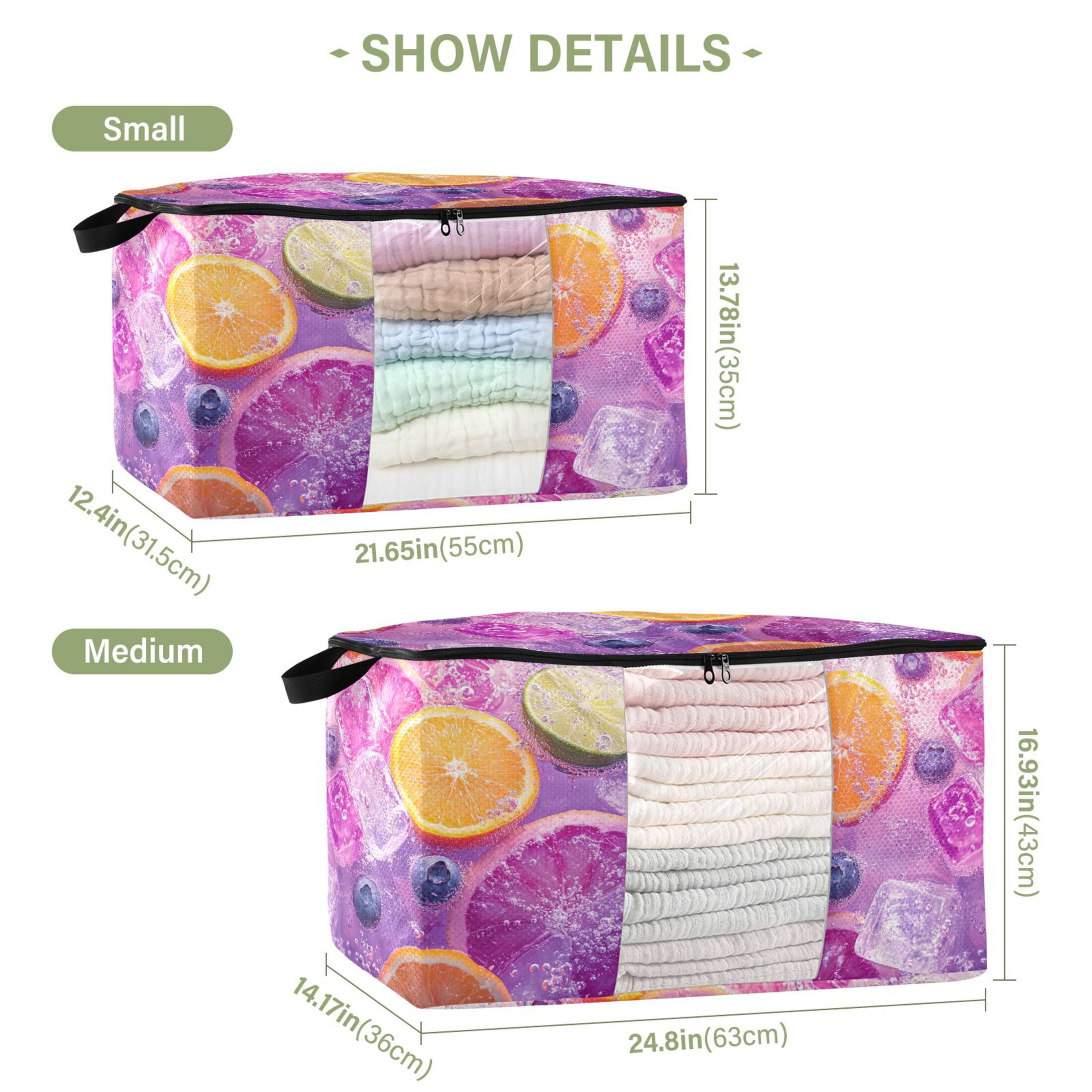BZSMCE Under Bed Storage Bags With Reinforced Handles Citrus Slices ...