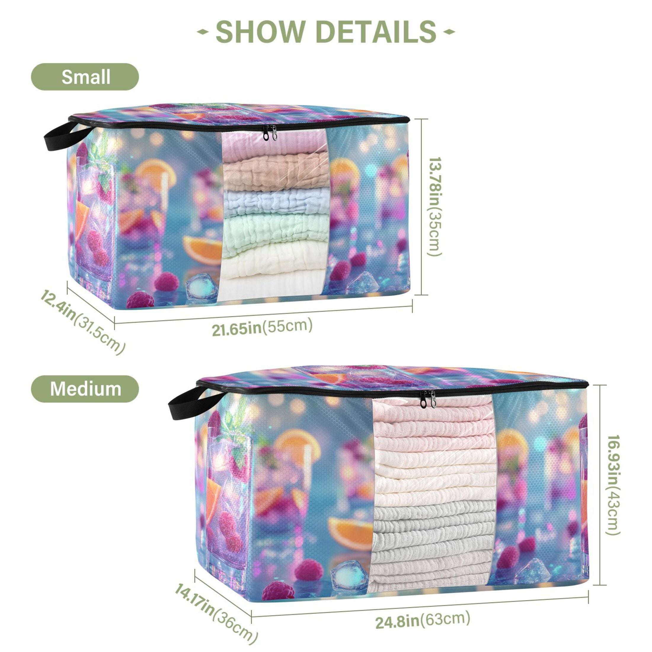 BZSMCE Under Bed Storage Bags With Reinforced Handles Colorful ...