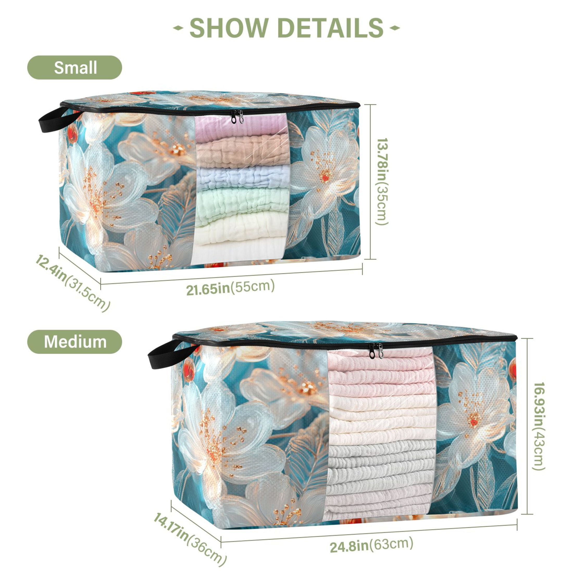 BZSMCE Under Bed Storage Bags With Reinforced Handles Decorative ...