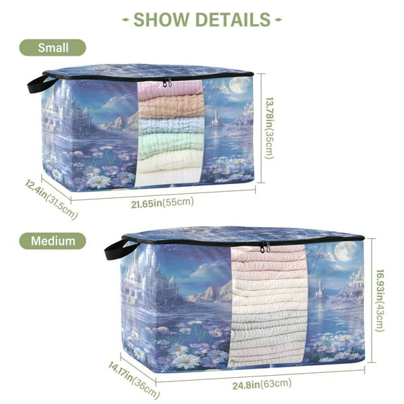 BZSMCE Under Bed Storage Bags With Reinforced Handles Fantasy Palacel ...