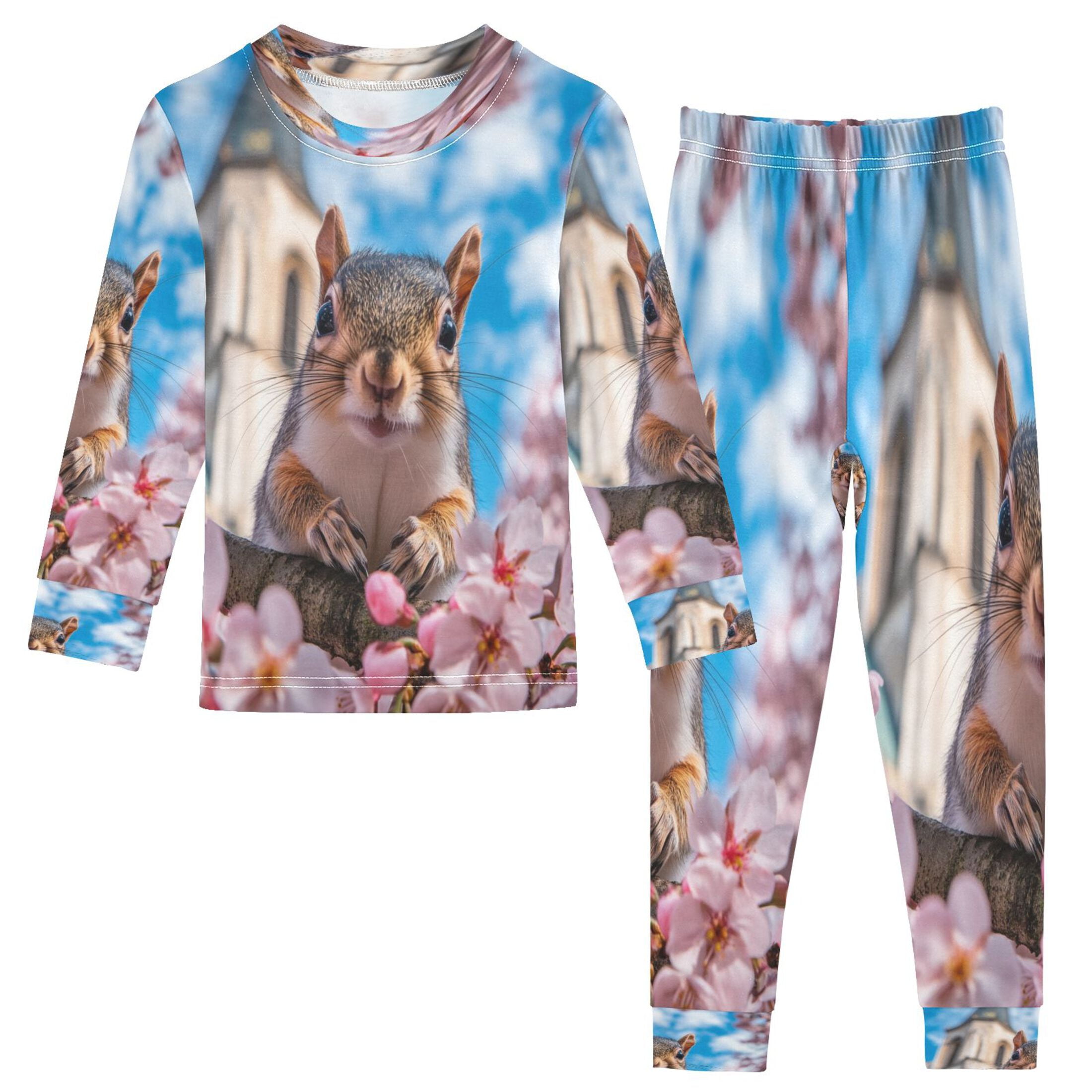 BZSMCE Unisex Pajama Set Snug-Fit Cotton Sleepwear Charming Cherry Framer Printed - Walmart.com