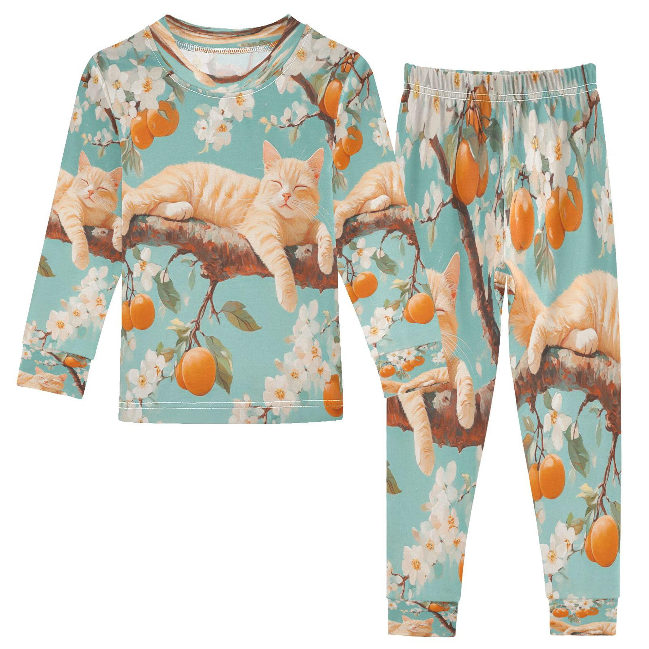 BZSMCE Unisex Pajama Set Snug-Fit Cotton Sleepwear Serene Sunset Nap ...