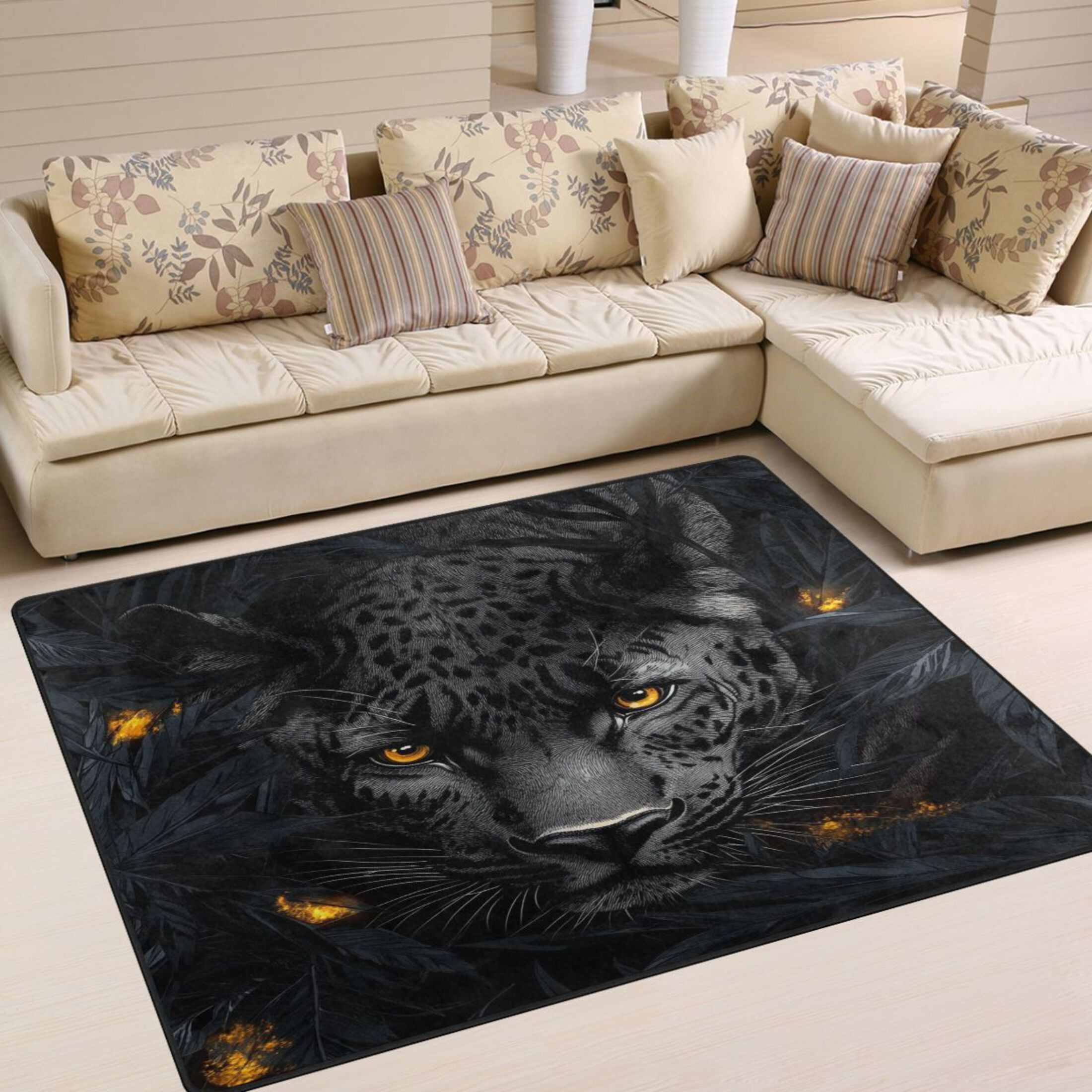 BZSMCE Vintage Area Rugs Black Panthers Creative Area For Home ...