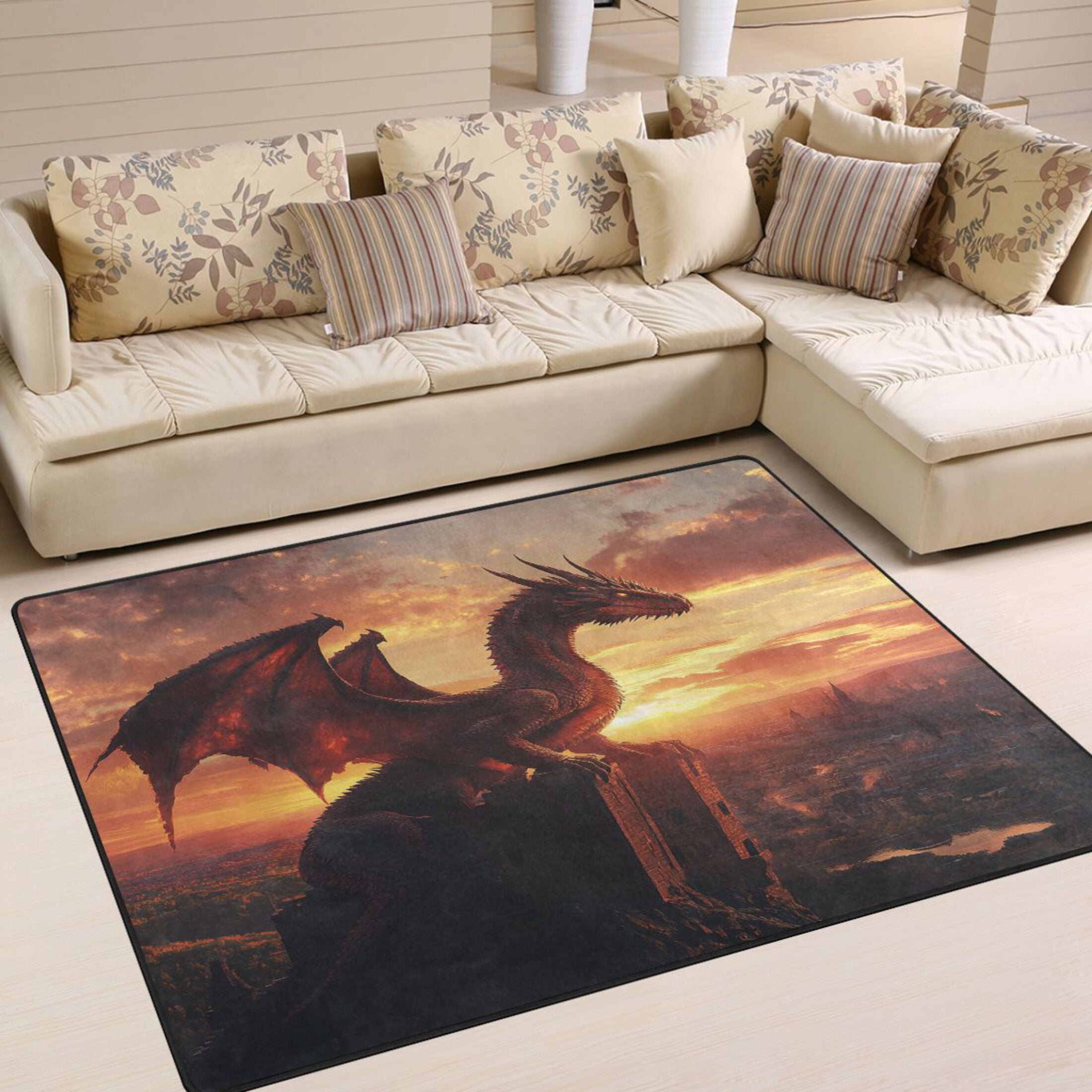 BZSMCE Vintage Area Rugs Dust Dragon Creative Area For Home - Walmart.com