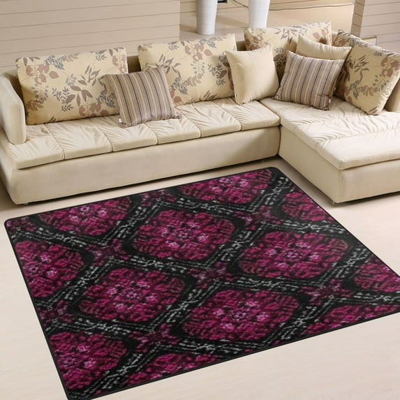 BZSMCE Vintage Area Rugs Gothic Floral Geometry Creative Area For Home ...