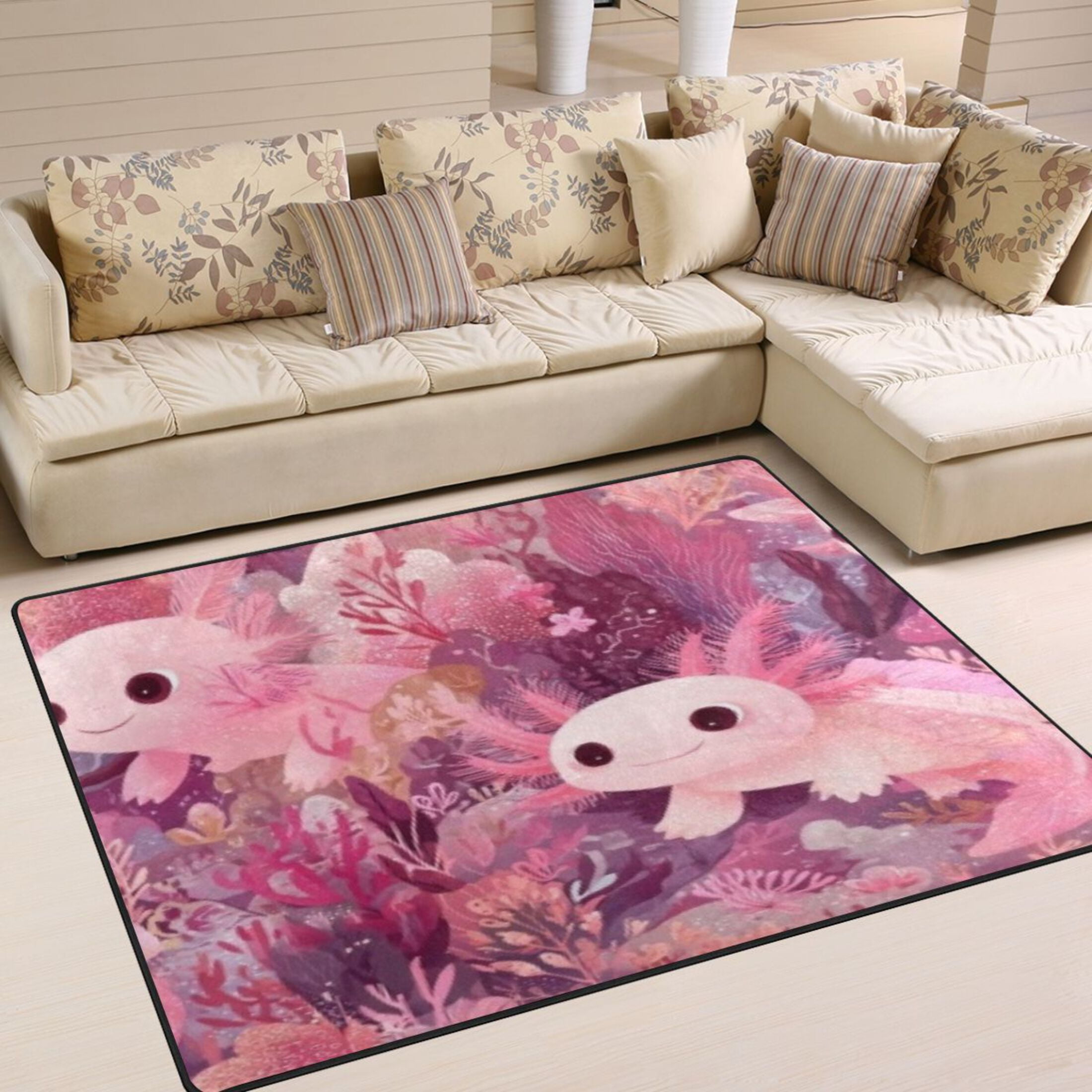 BZSMCE Vintage Area Rugs Pink Fish Coral Reef Creative Area For Home - Walmart.com