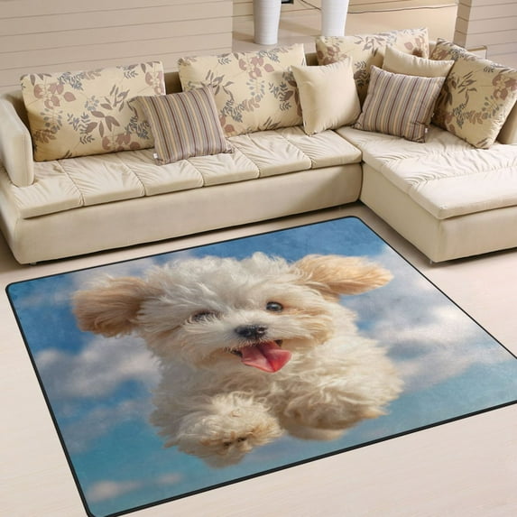 BZSMCE Vintage Area Rugs Sky Cloud Curly Pup Creative Area For Home ...