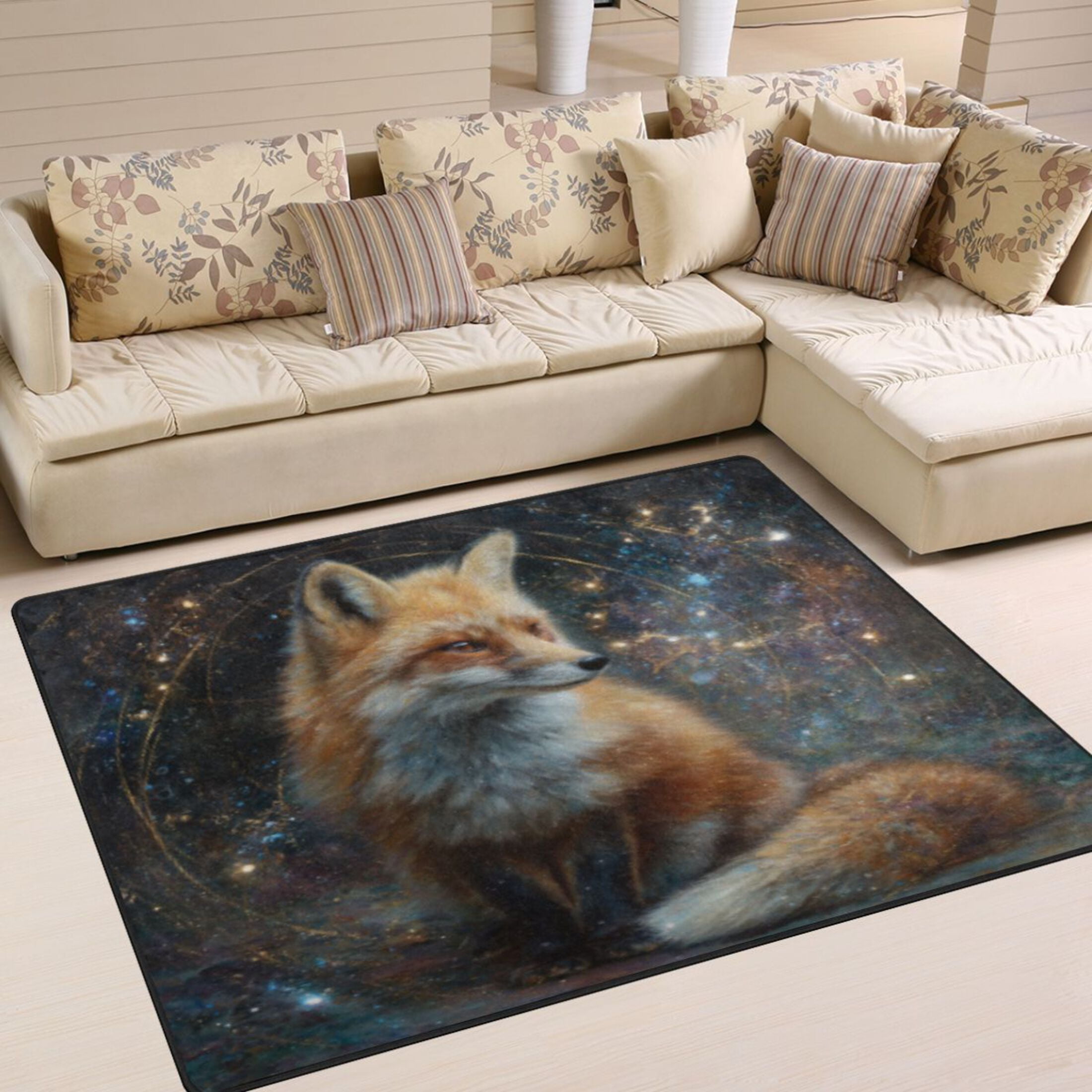 BZSMCE Vintage Area Rugs Stellar Fox Gaze Creative Area For Home - Walmart.com
