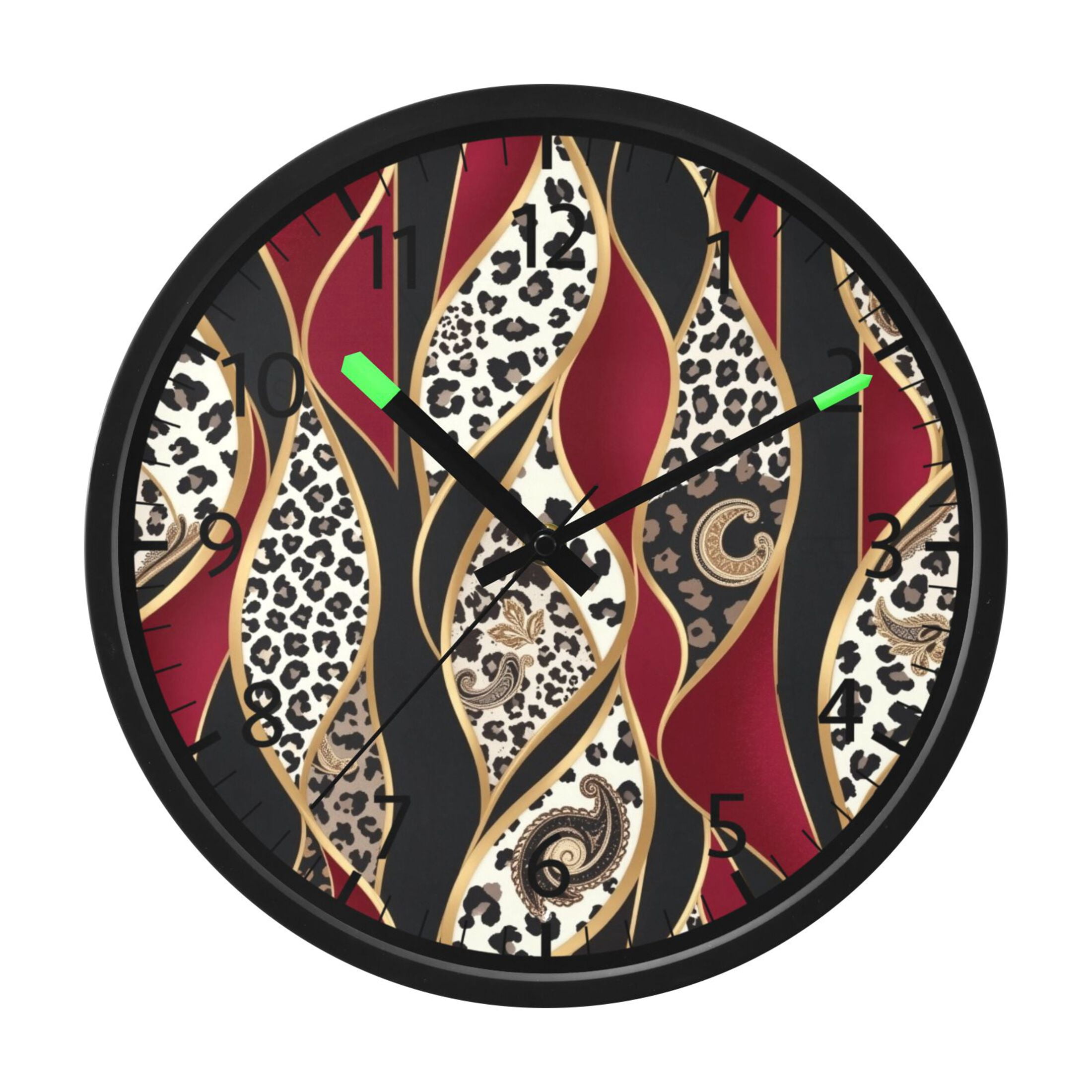 BZSMCE Voice Activated LED Night 12in Clock 12in Clock with Burgundy ...