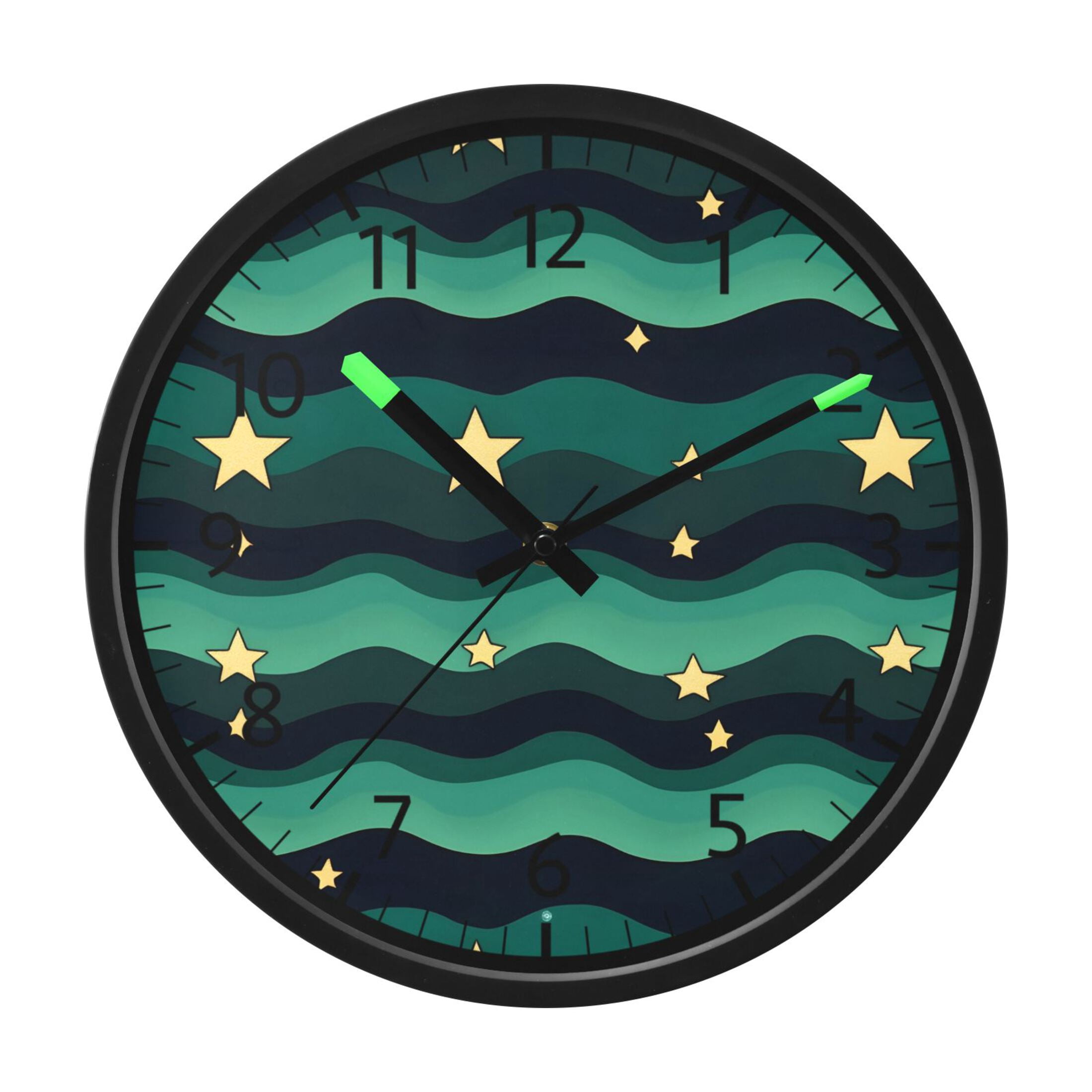 BZSMCE Voice Activated LED Night 12in Clock 12in Clock with Green Wave ...