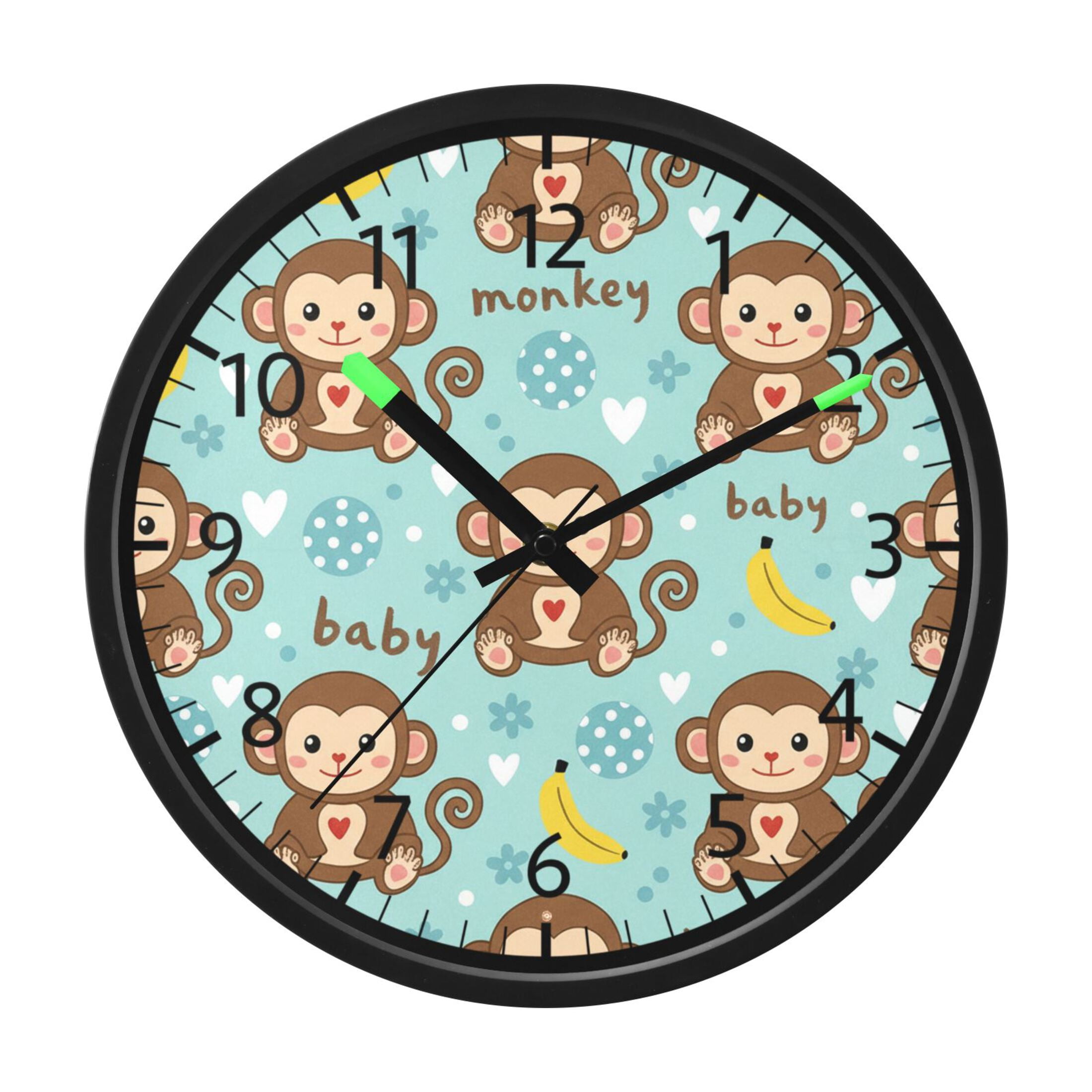 BZSMCE Voice Activated LED Night 12in Clock 12in Clock with Monkey ...