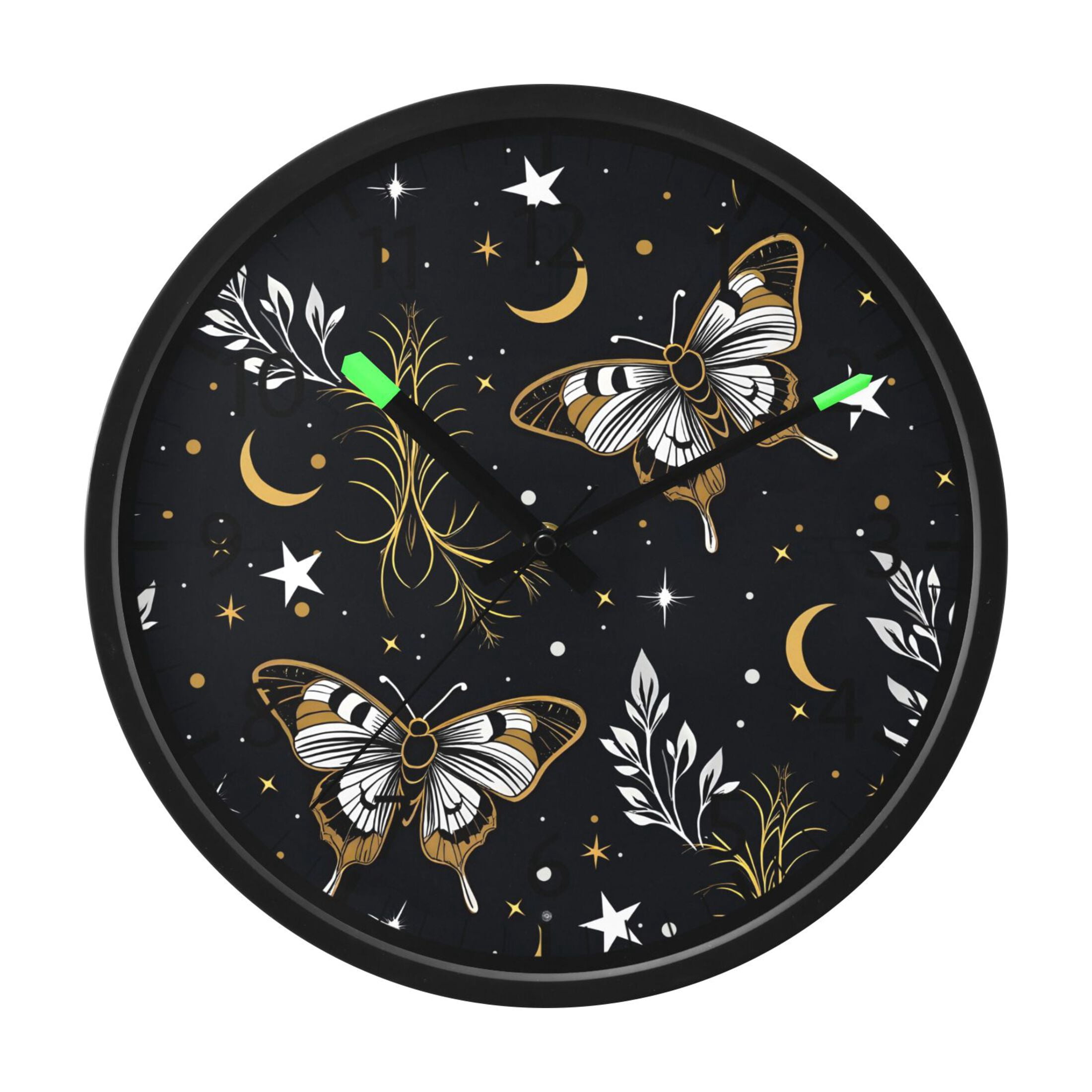 BZSMCE Voice Activated LED Night 12in Clock 12in Clock with Moth Moon ...