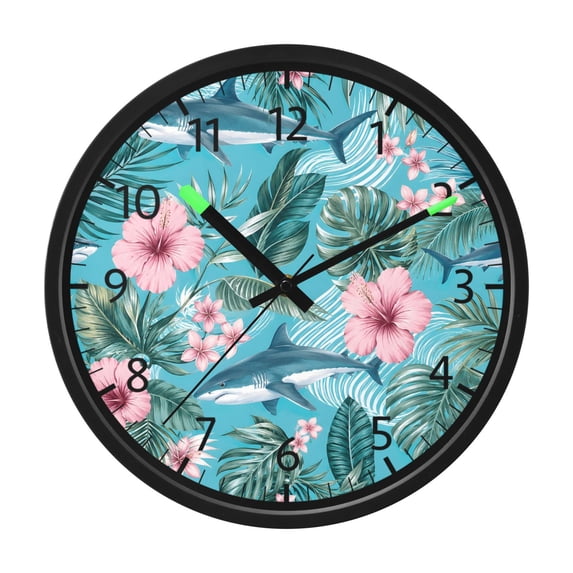 BZSMCE Voice Activated LED Night 12in Clock 12in Clock with Pink ...