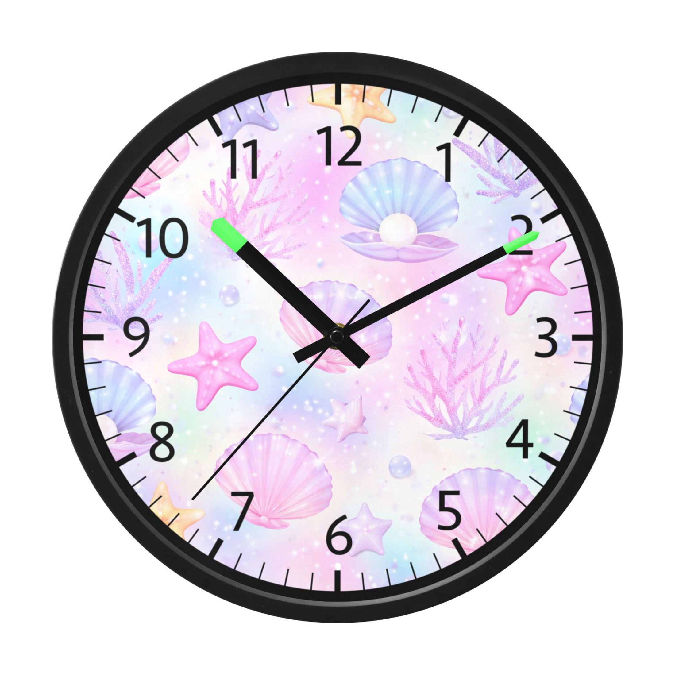 BZSMCE Voice Activated LED Night 12in Clock 12in Clock with Pink Ocean ...
