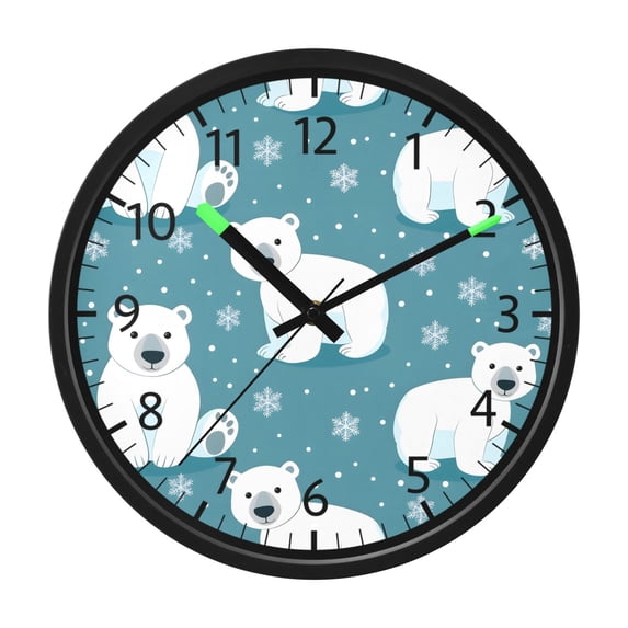 BZSMCE Voice Activated LED Night 12in Clock 12in Clock with Polar Bear ...
