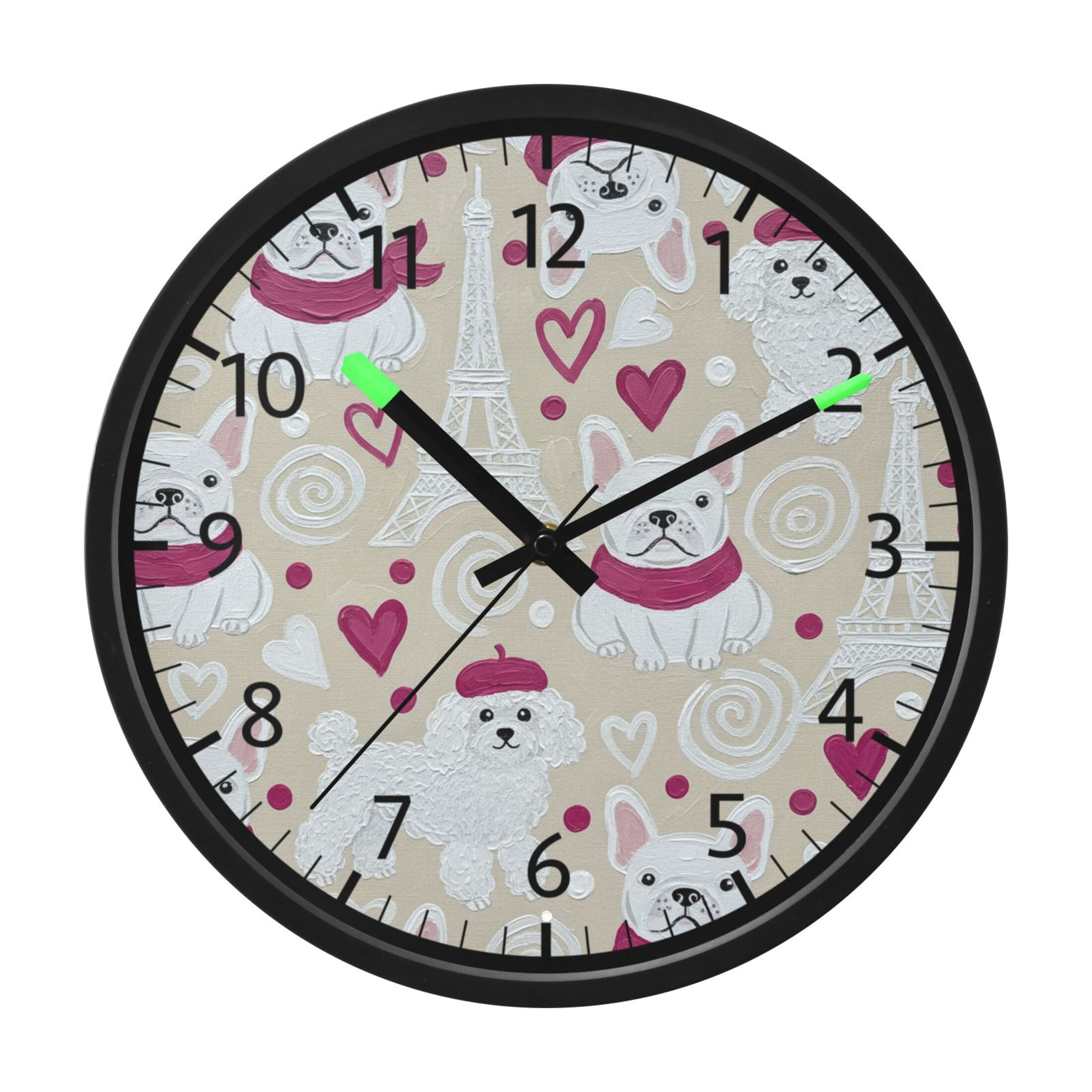 BZSMCE Voice Activated LED Night 12in Clock 12in Clock with Poodle ...