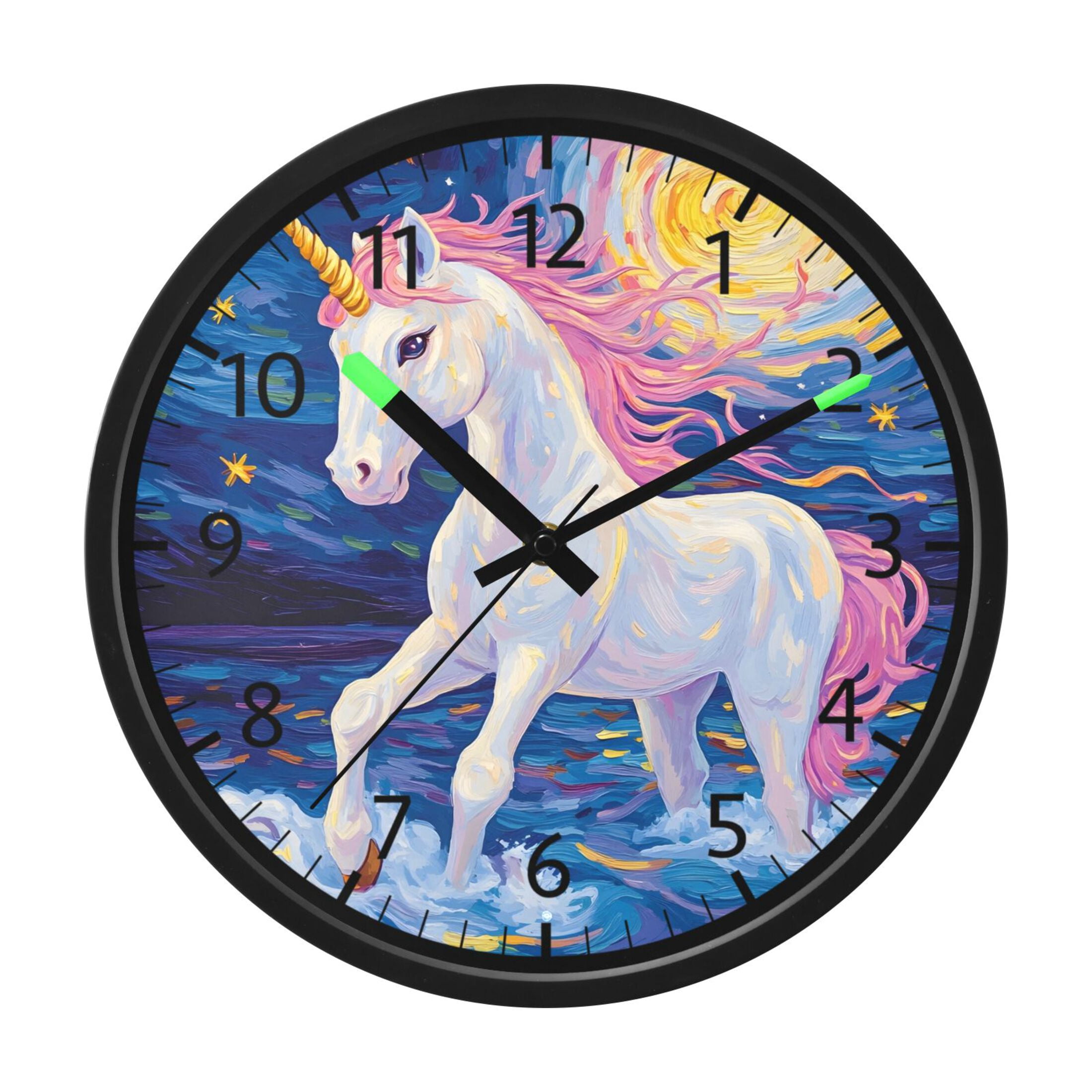 BZSMCE Voice Activated LED Night 12in Clock 12in Clock with Starry ...