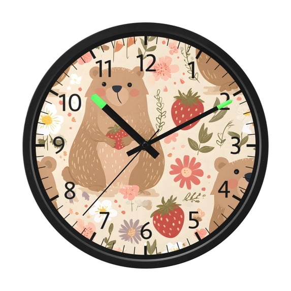 BZSMCE Voice Activated LED Night 12in Clock 12in Clock with Strawberry ...