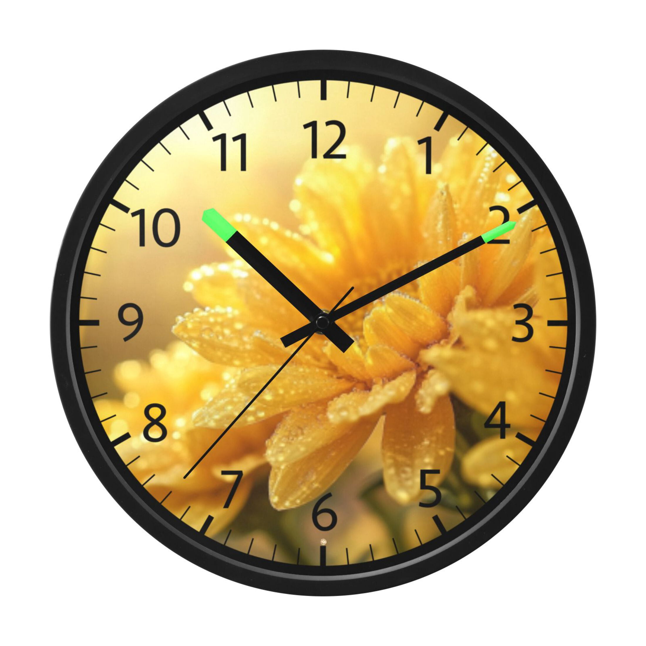 BZSMCE Voice Activated LED Night 12in Clock with Golden Dawn Petals ...