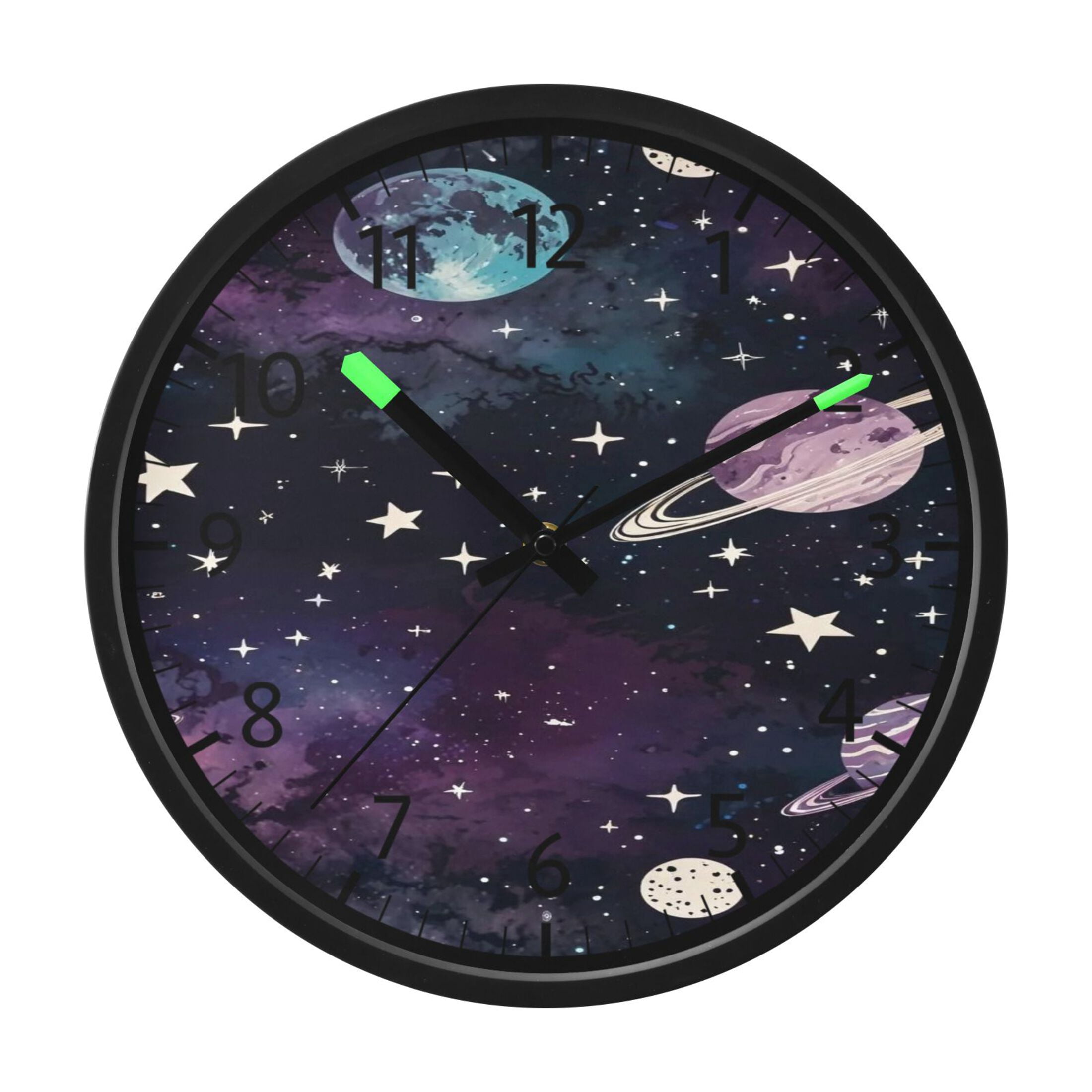 BZSMCE Voice Activated LED Night 12in Clock with Night Sky Mosaic ...