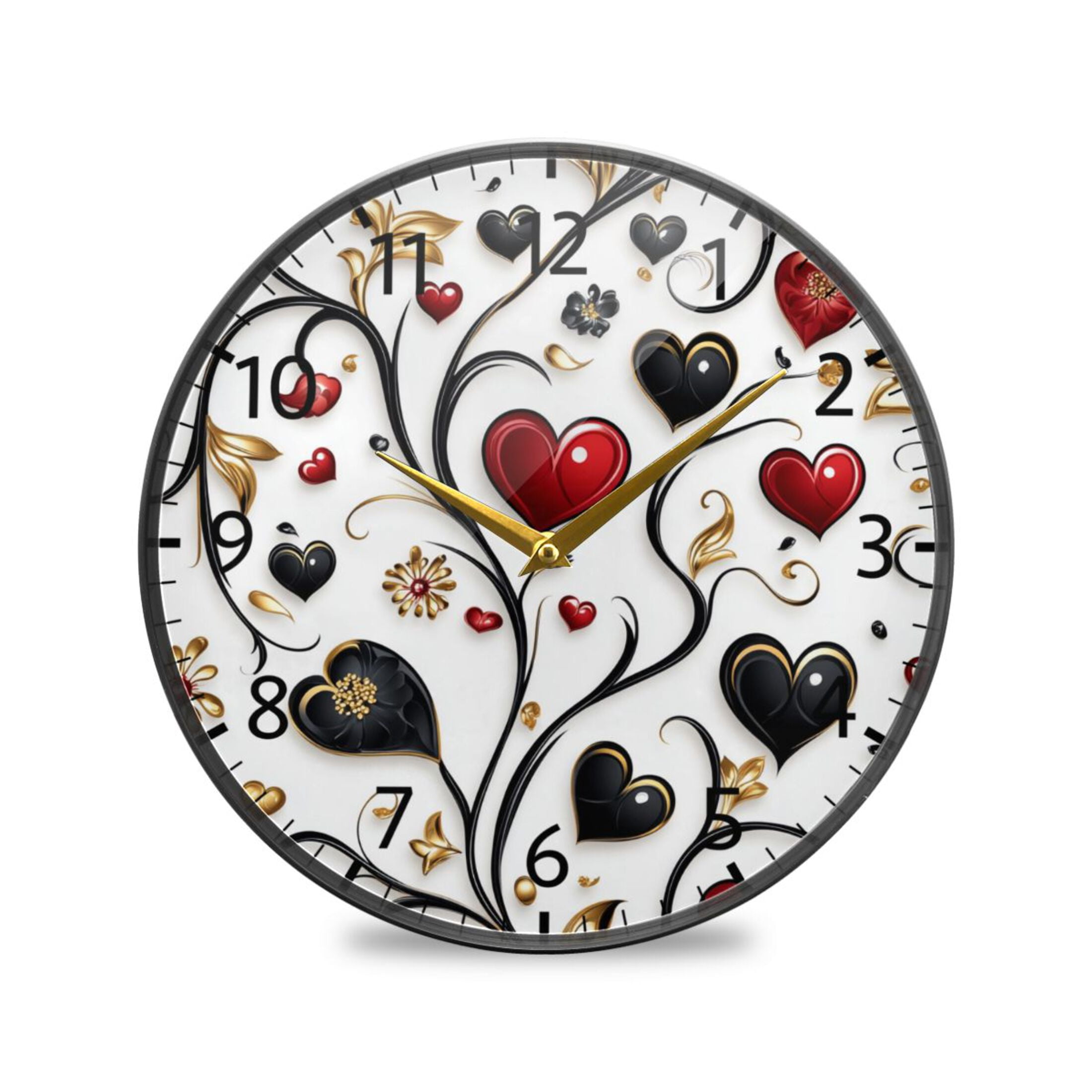 BZSMCE Wall Clock Acrylic Size：9.5*9.5in/11.9*11.9in Ornate Affection ...