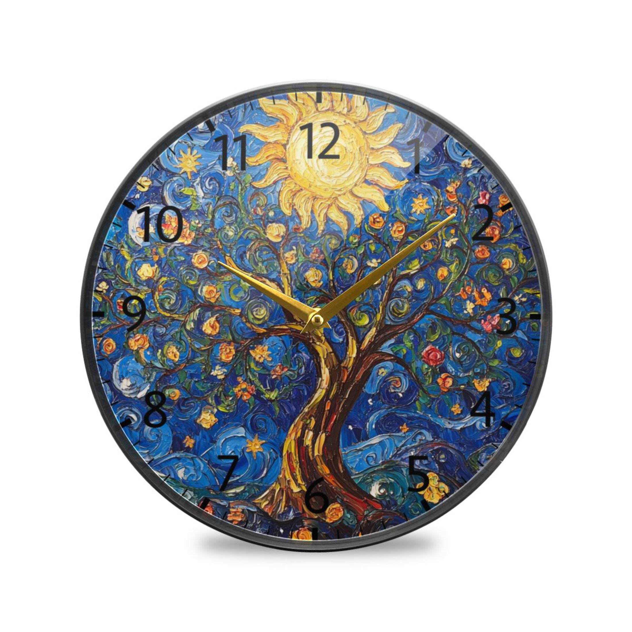 BZSMCE Wall Clock Acrylic Size：9.5*9.5in/11.9*11.9in Radiant Trees Of ...