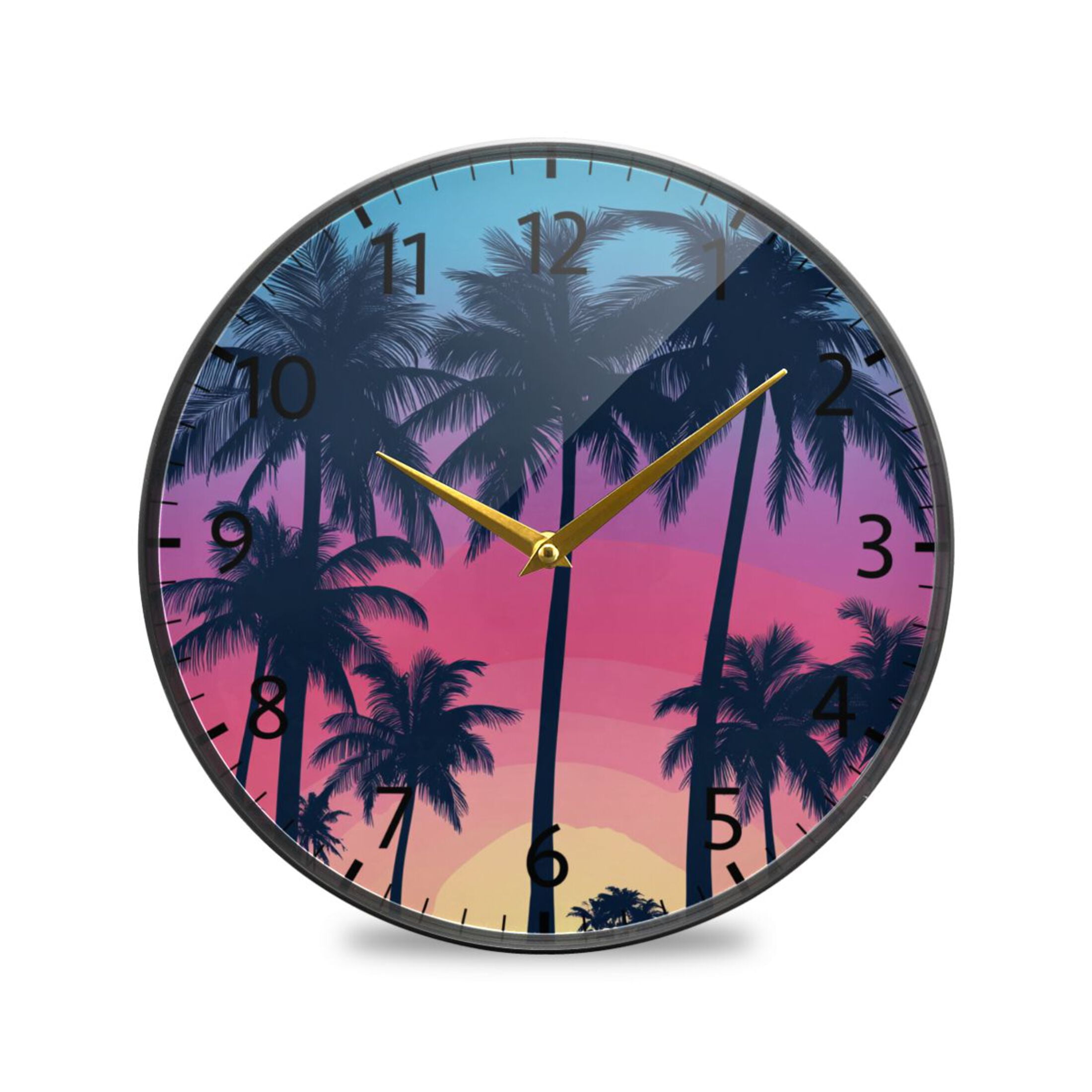 BZSMCE Wall Clock Acrylic Size：9.5*9.5in/11.9*11.9in Twilight Oasis ...