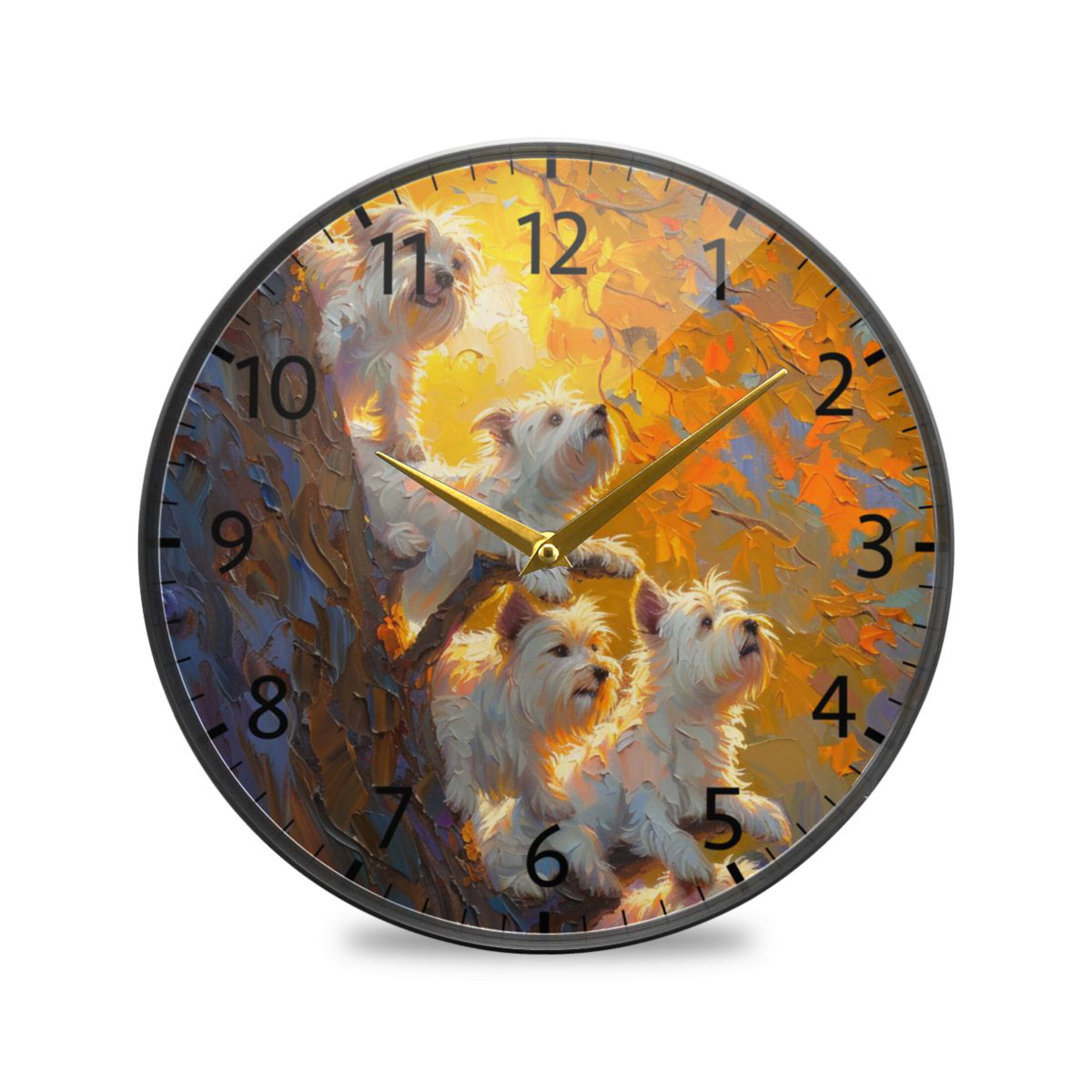 BZSMCE Wall Clock Acrylic Size：9.5*9.5in/11.9*11.9in Westies in The ...