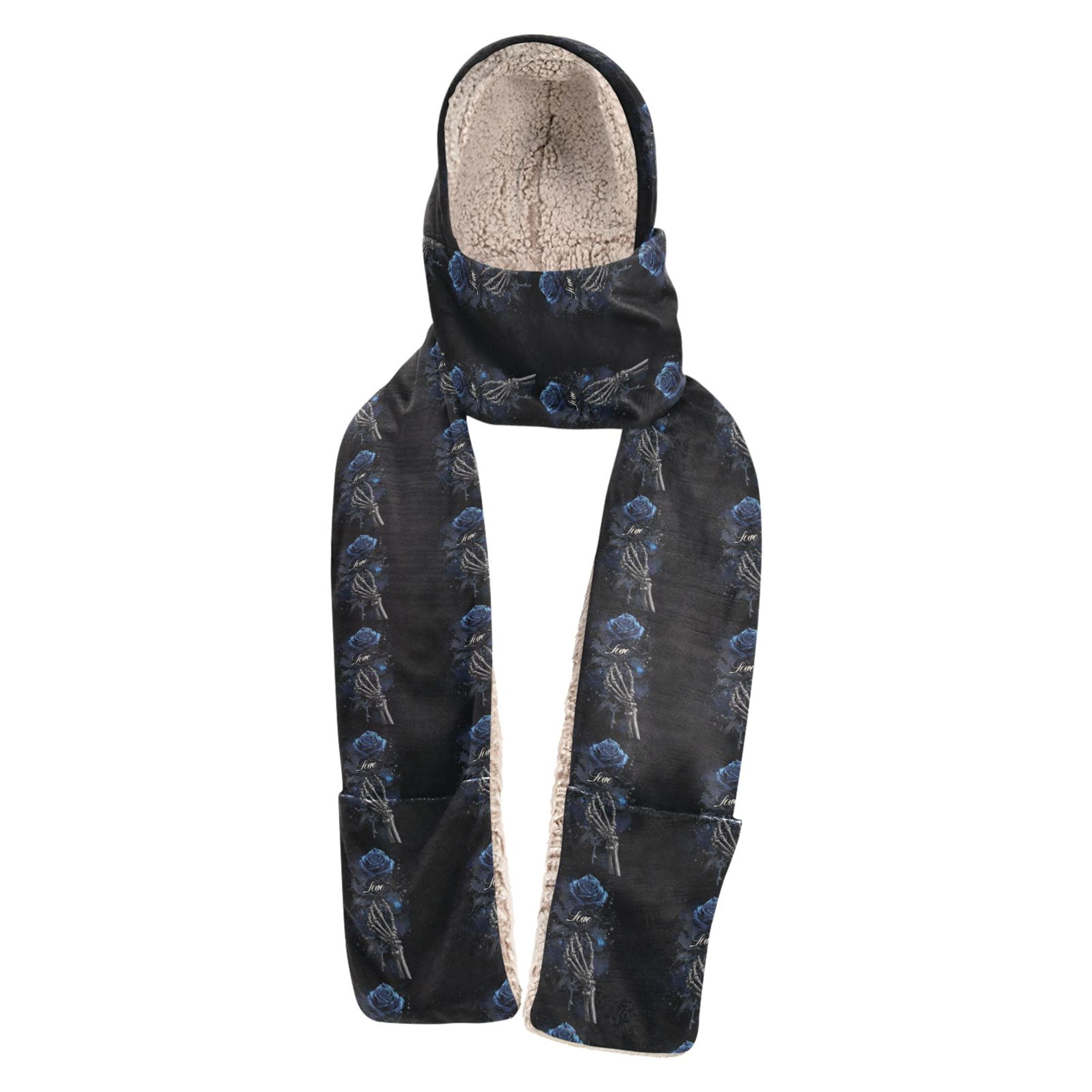 BZSMCE Warm Fleece Hood Scarf Wrap Void - Clad Love Pattern - Walmart.com