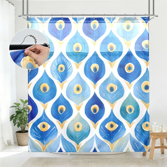 BZSMCE Watercolor Hand Drawn Nazar Pattern Pattern Bathroom Shower ...